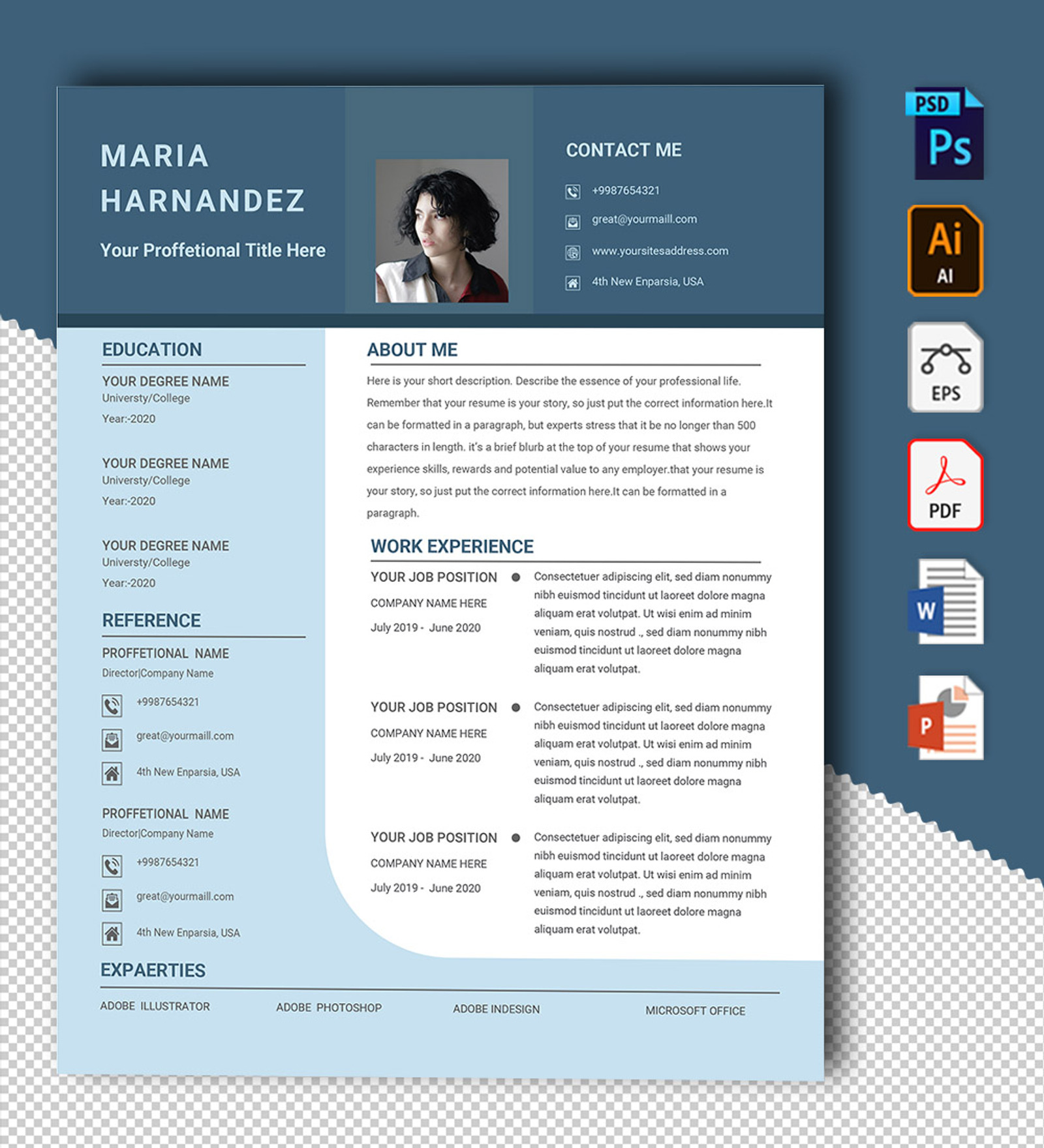 Maria Catherine Professional Resume Template