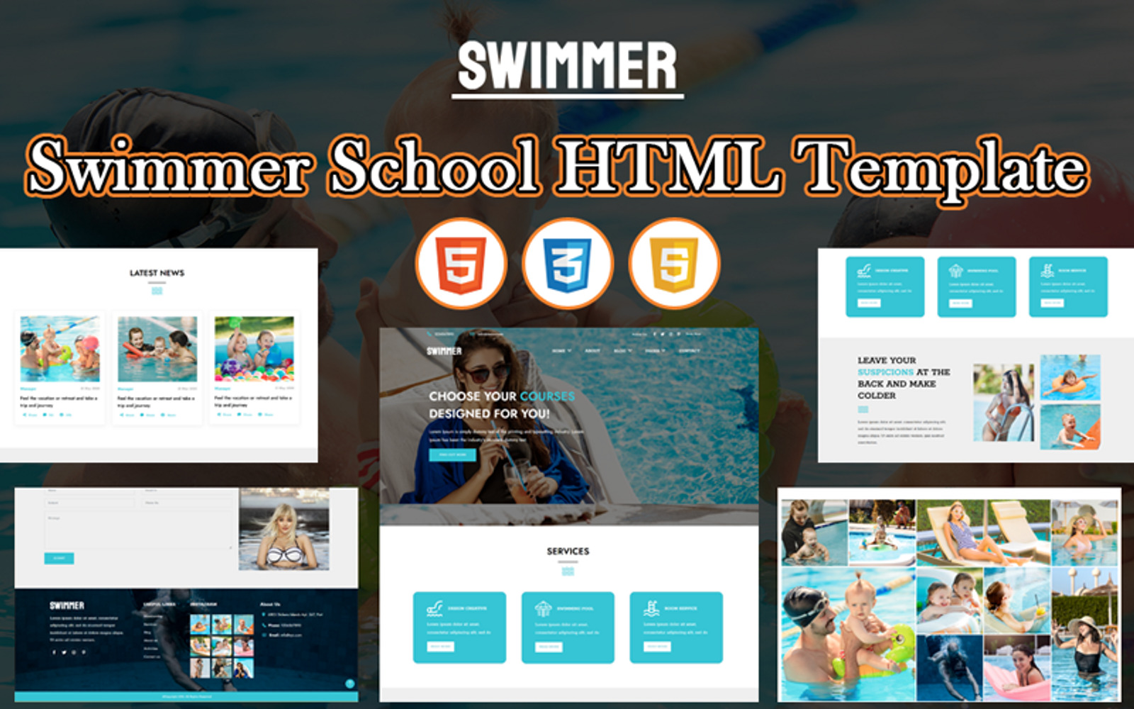 Swimmer – Swimmer School HTML Template - TemplateMonster
