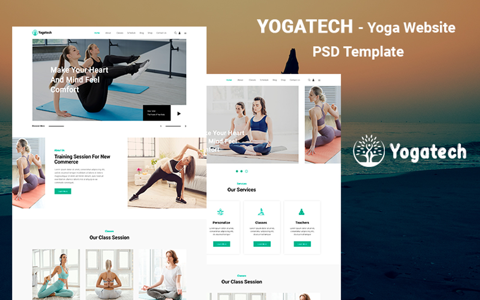 Yoga landing Page PSD Template #187905 - TemplateMonster
