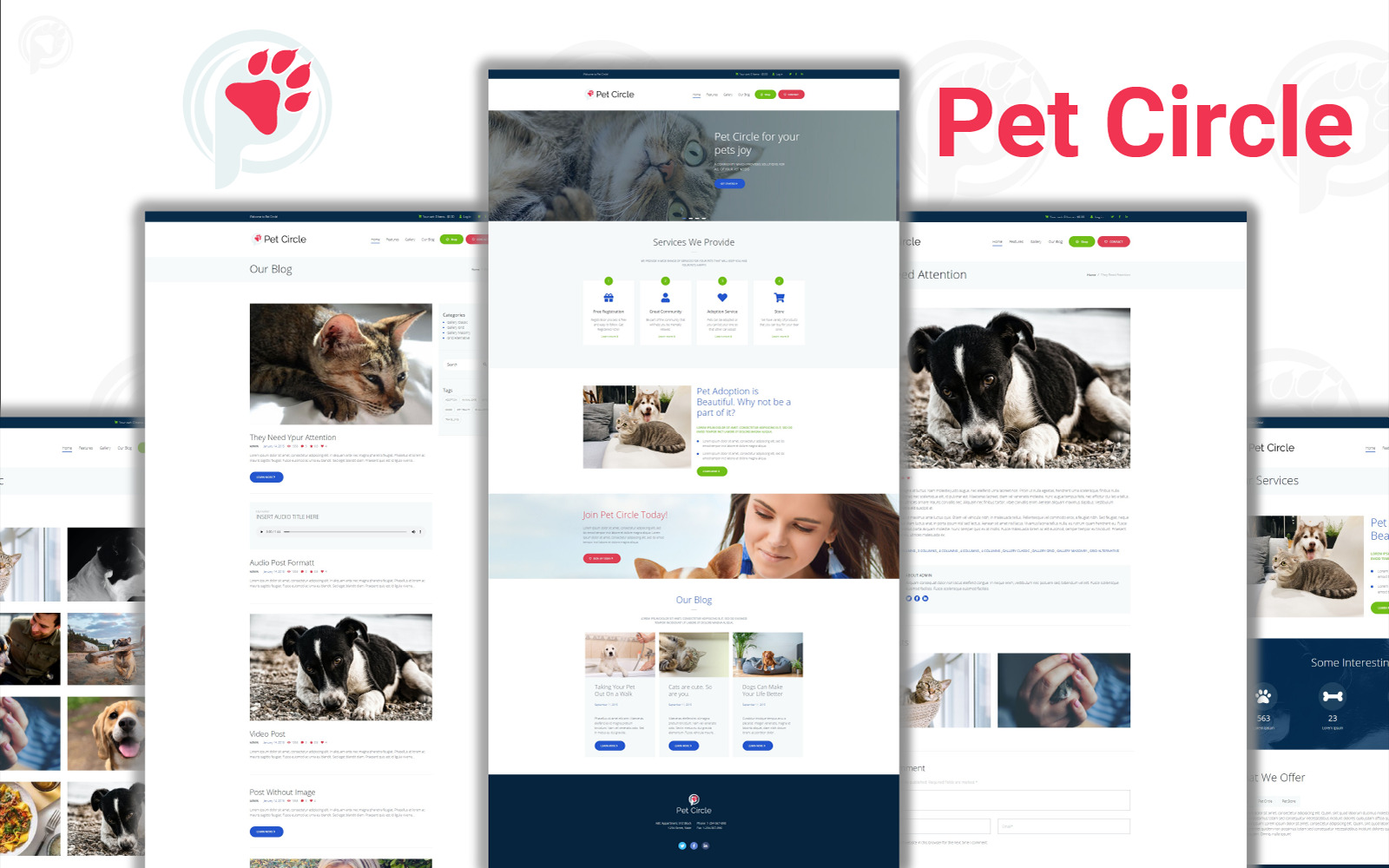 PetCircle HTML Website Template #190352 - TemplateMonster