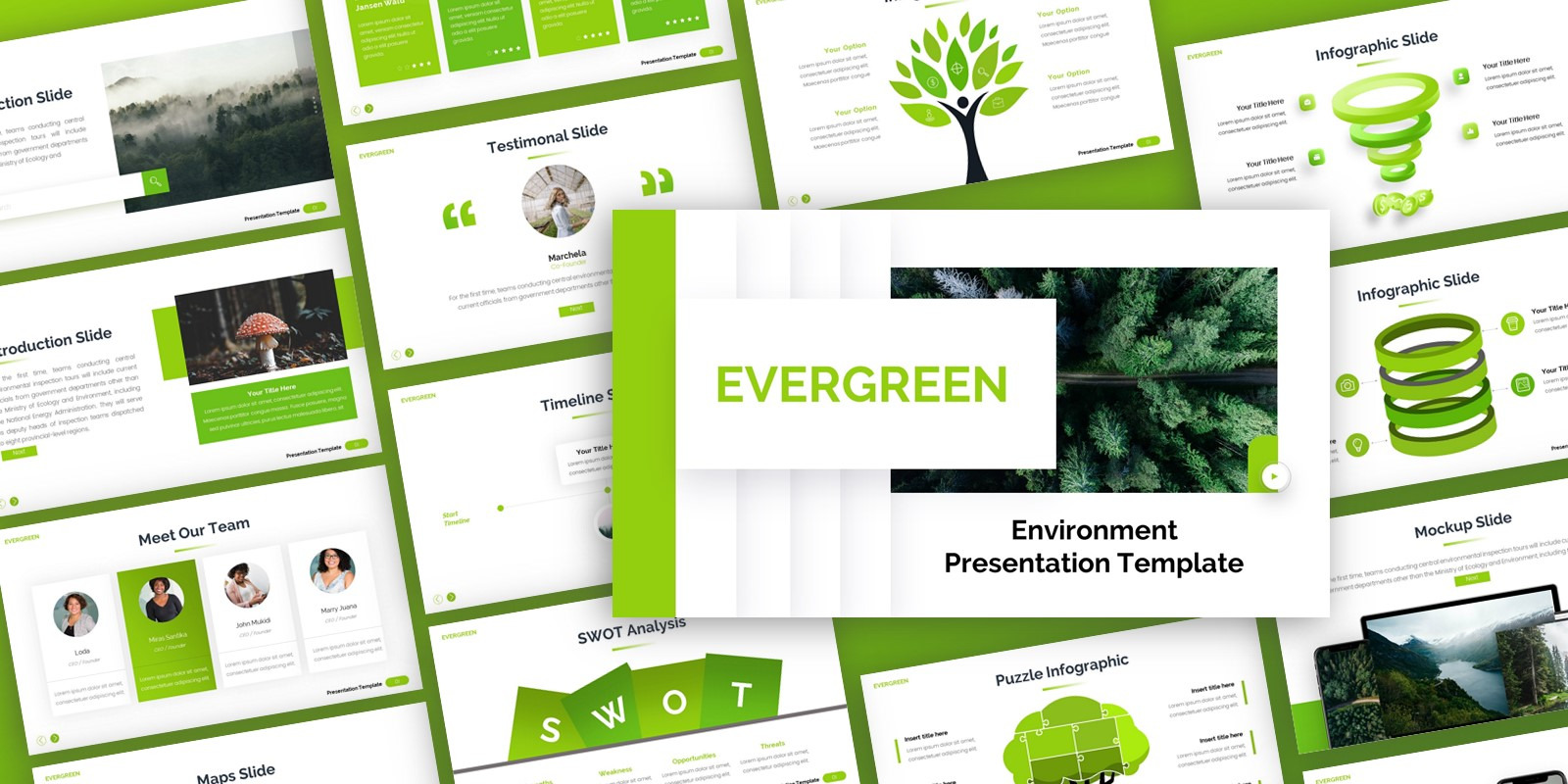 Evergreen Environment többcélú PowerPoint sablon