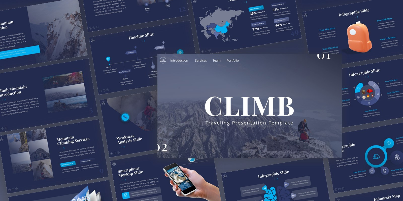 Climb - Traveling Multipurpose PowerPoint Template