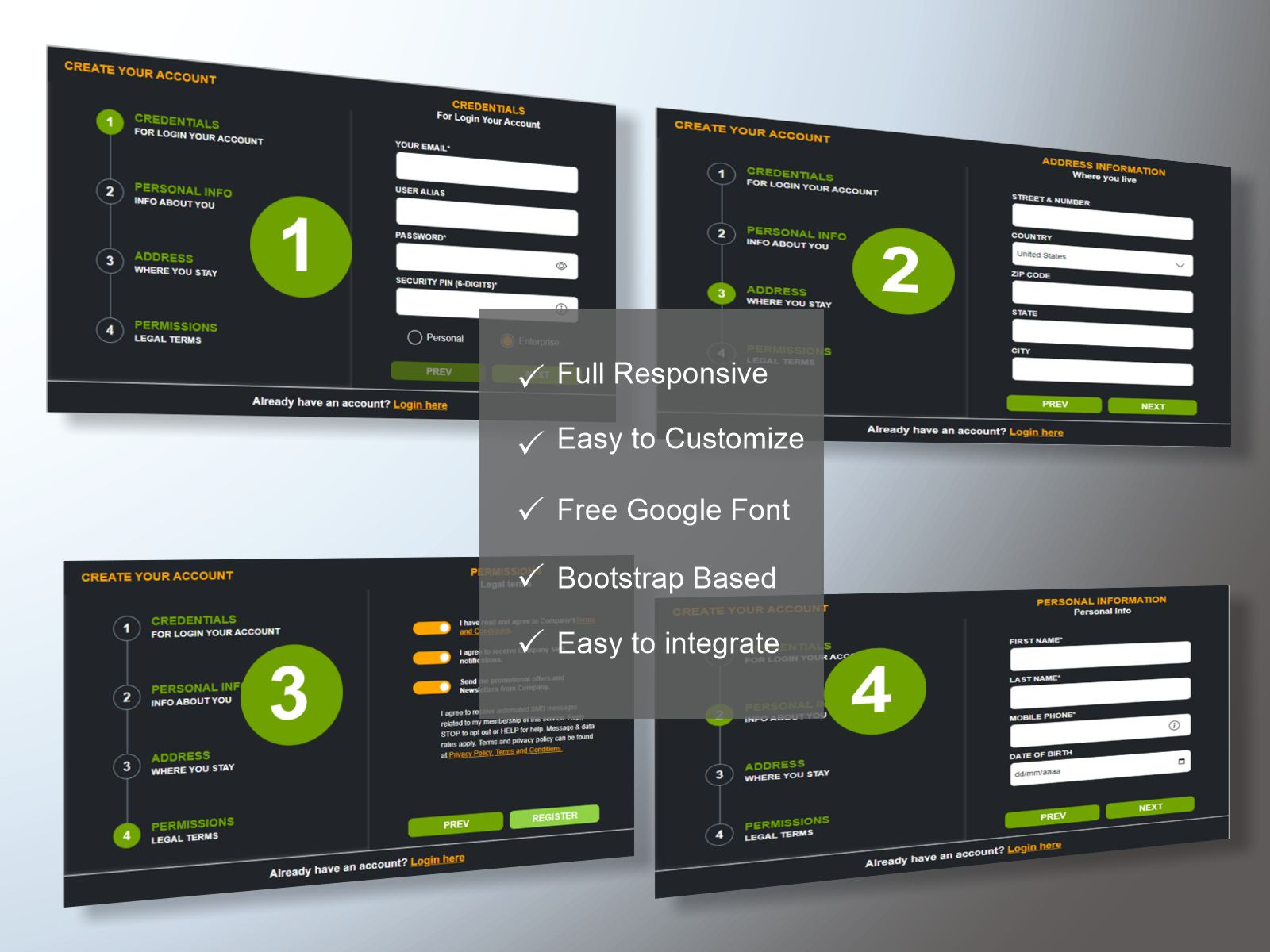 Signup Paginated Form Add-on Template - TemplateMonster