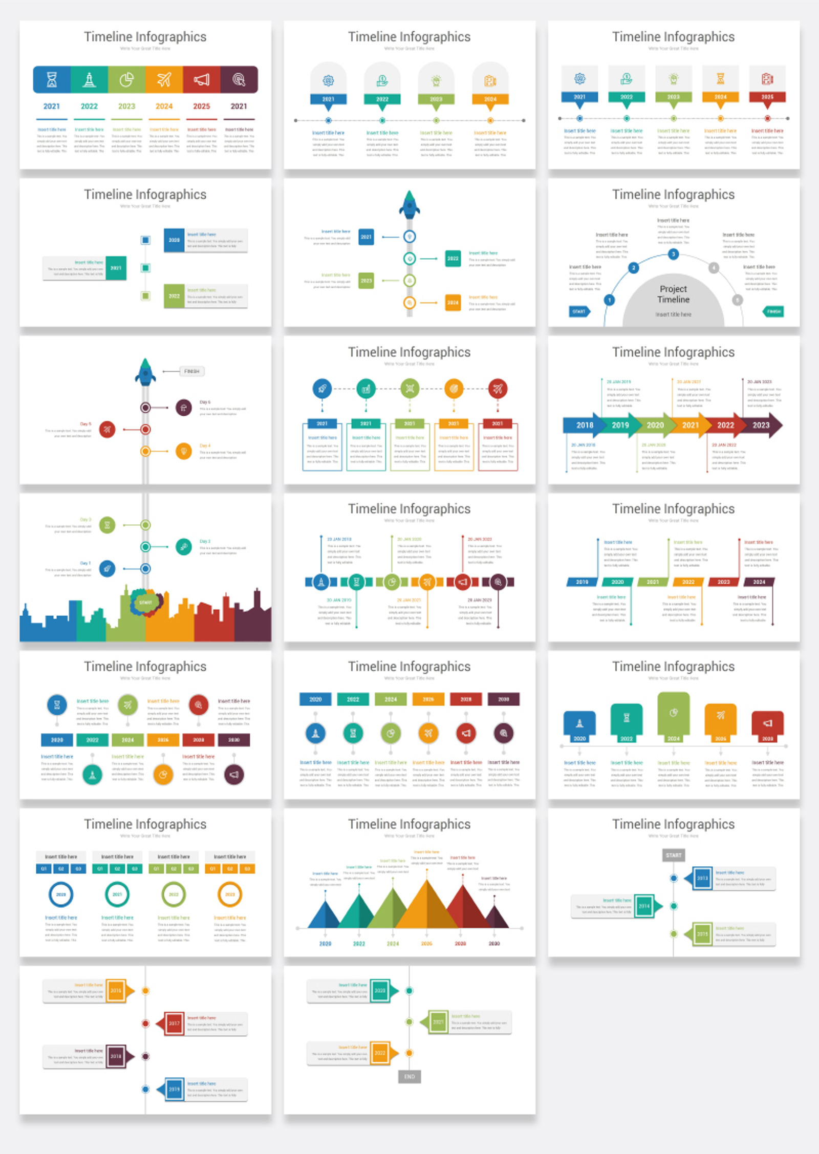 Oś czasu - Infografika Szablon PowerPoint - TemplateMonster