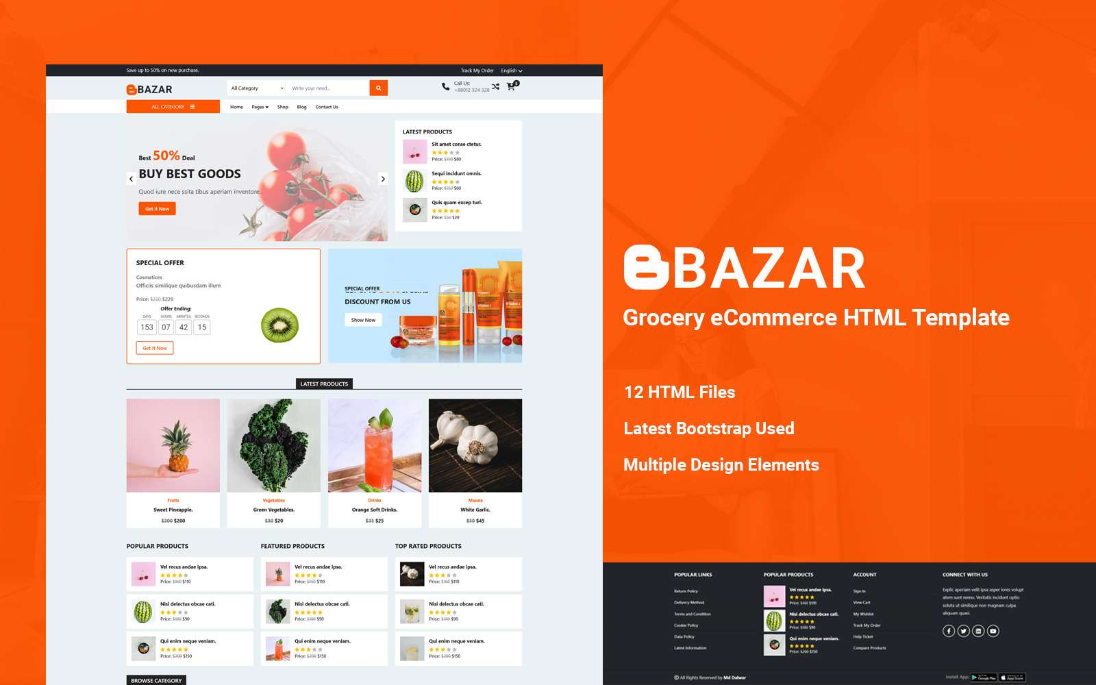 Bazar - Grocery eCommerce HTML Template - TemplateMonster