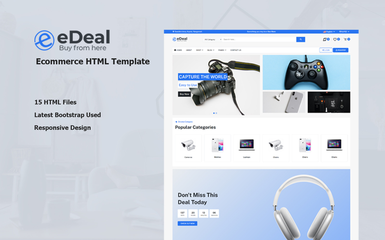 Edeal - eCommerce HTML Template #352493 - TemplateMonster