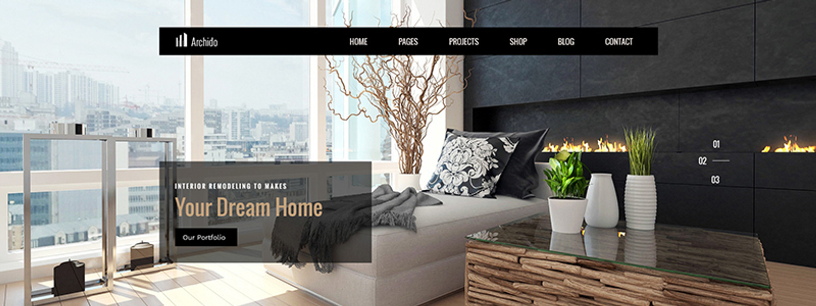 Archido - Architecture PSD template #197476 - TemplateMonster