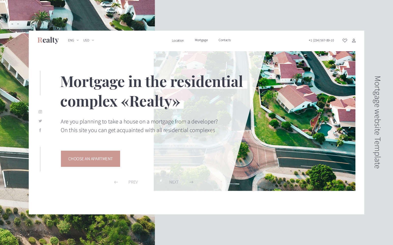 Mortgage Website Desktop & Mobile Version PSD Template