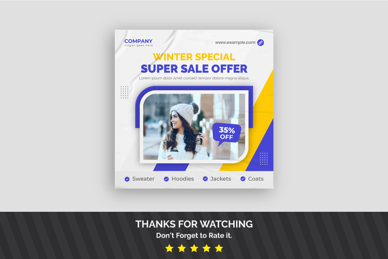 Modern Winter Sale Instagram Post or web Banner