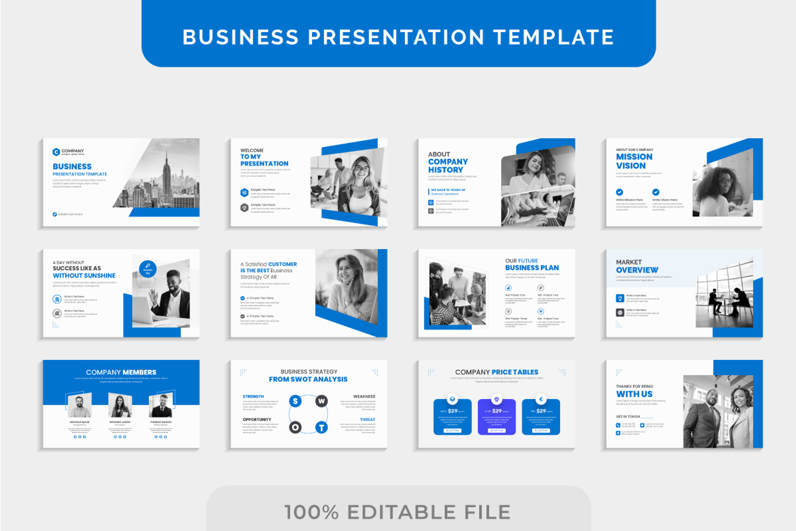 Corporate Marketing Business Agency Presentation Slides Design Template