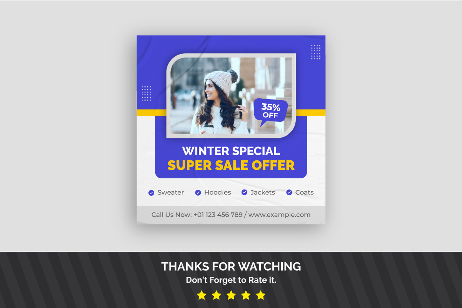 Winter Collection Sale Offer Social Media Post Design Template