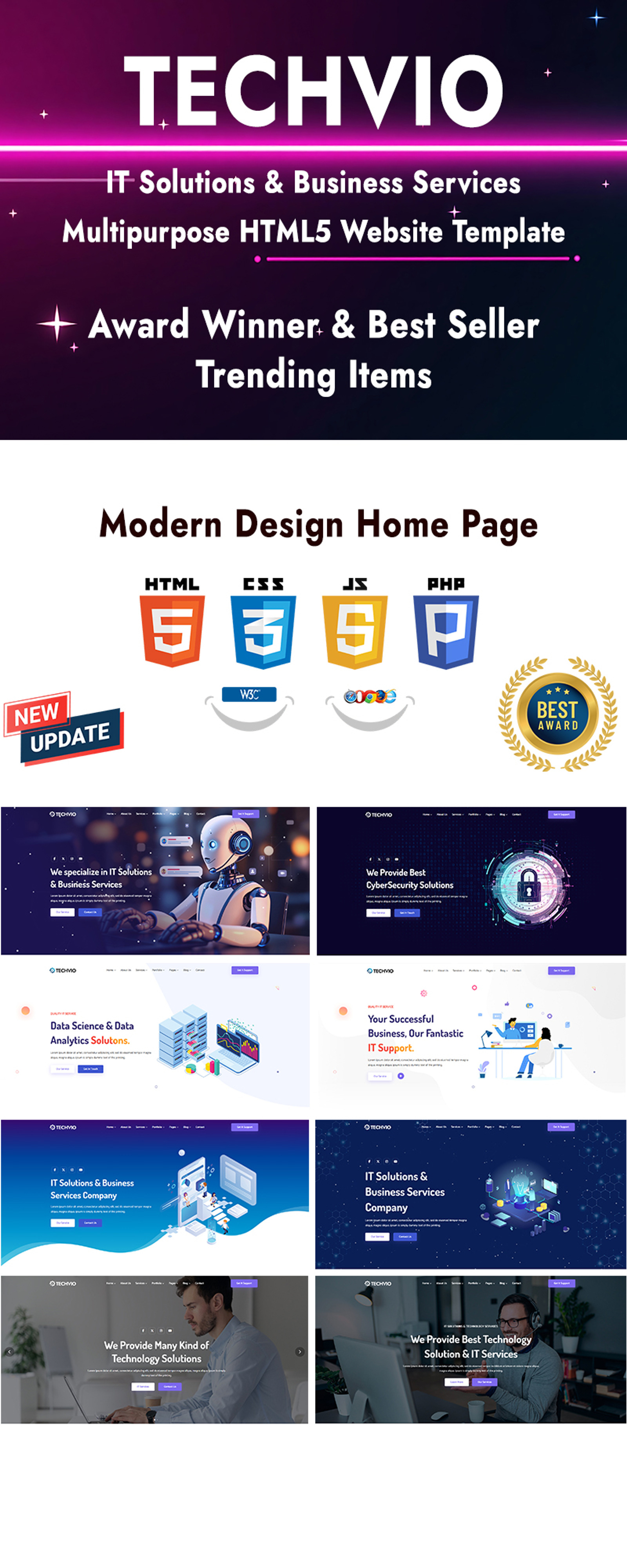 Techvio - IT Solutions & Business Services Multipurpose HTML5 Website ...