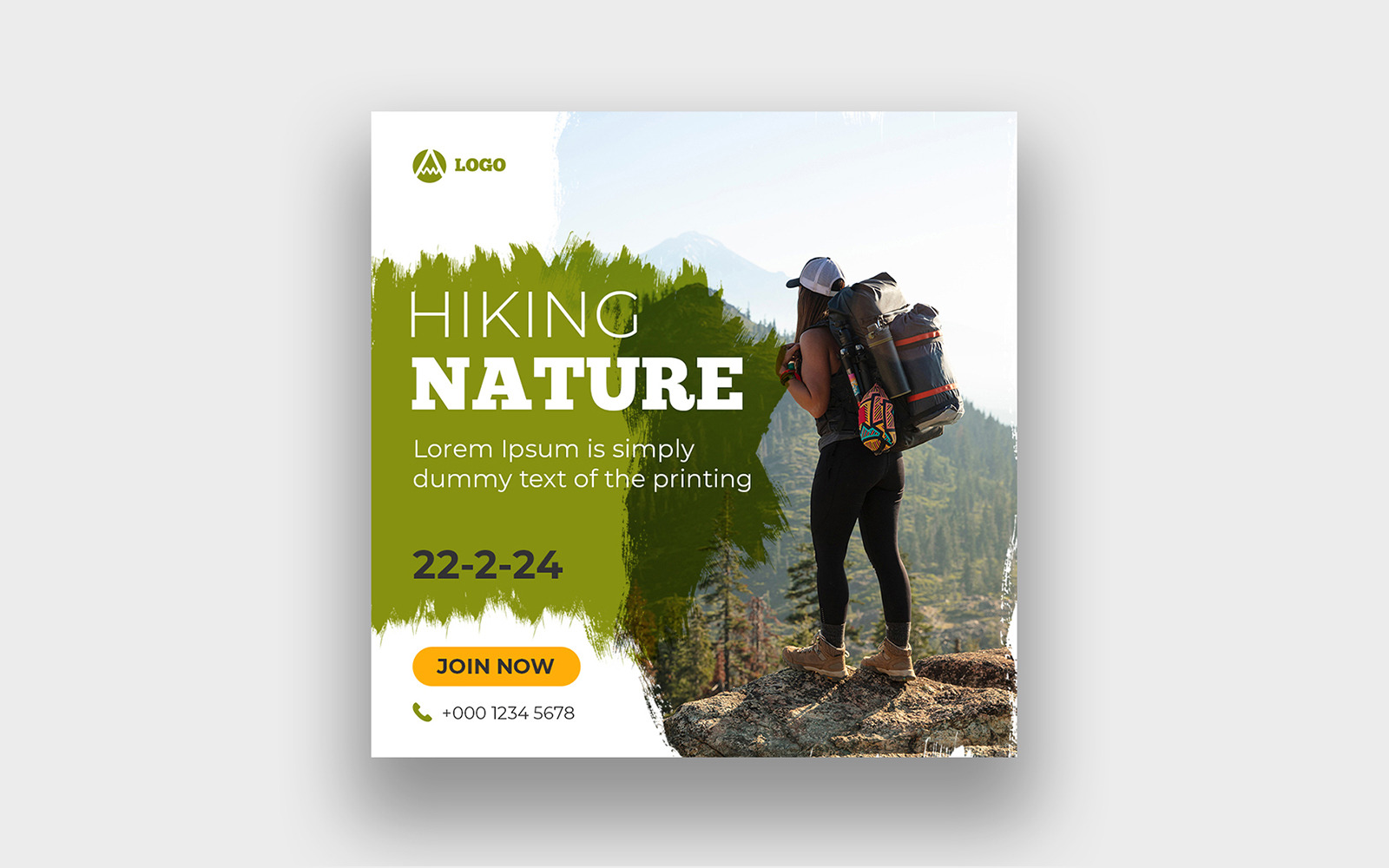 Hiking Facebook Post Bundle #296786 - TemplateMonster