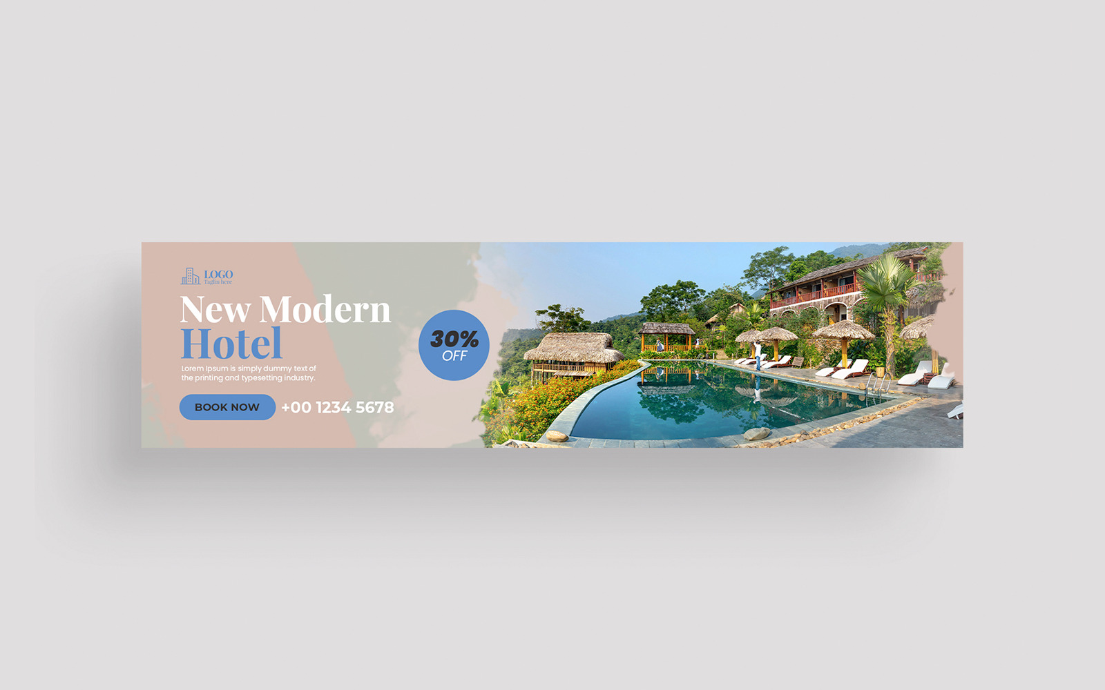 Hotel Tour LinkedIn Cover Photo Template - TemplateMonster