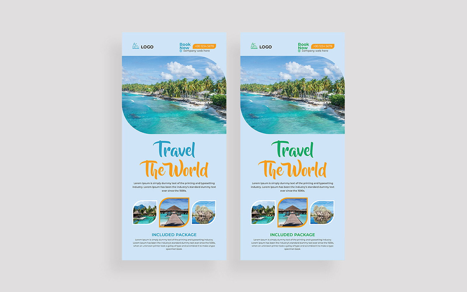 Modern Travel Rack Card Bundle #296546 - TemplateMonster