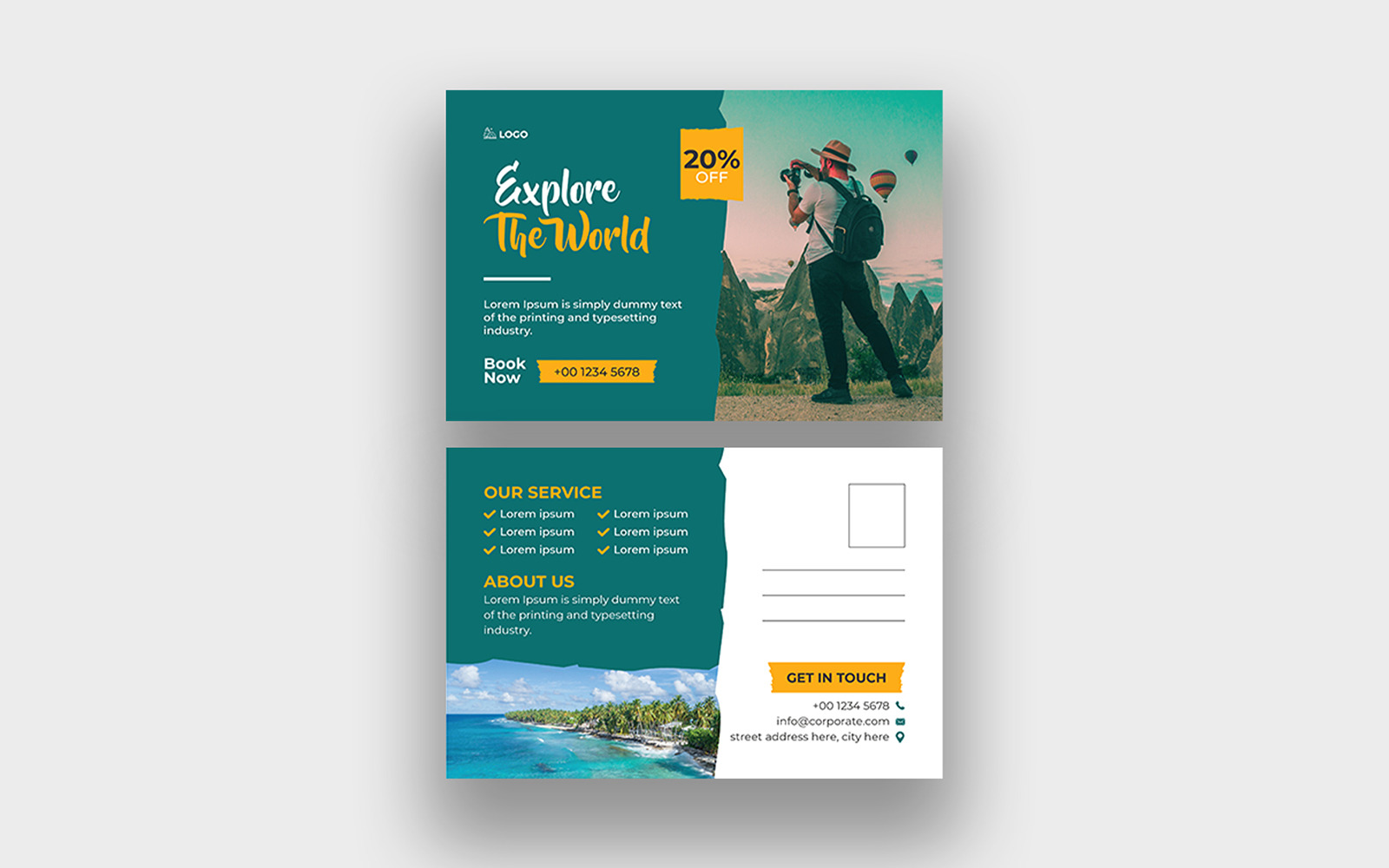 Travel Tour Postcard Template #298353 - TemplateMonster