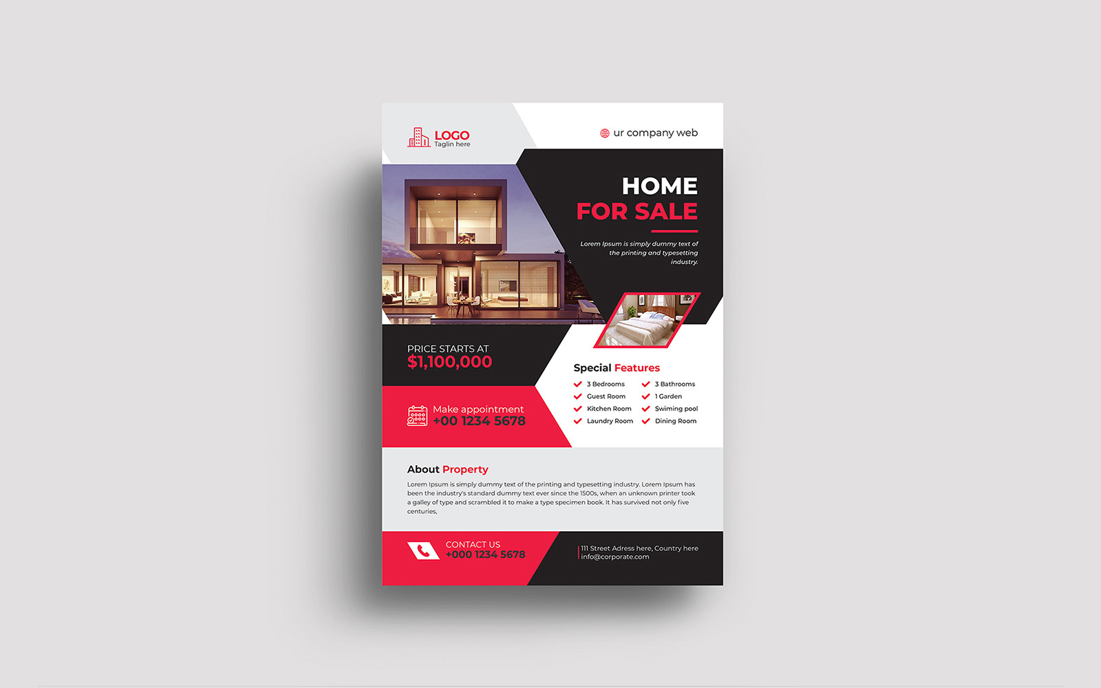 Modern Real Estate Home Sale Flyer Template - TemplateMonster