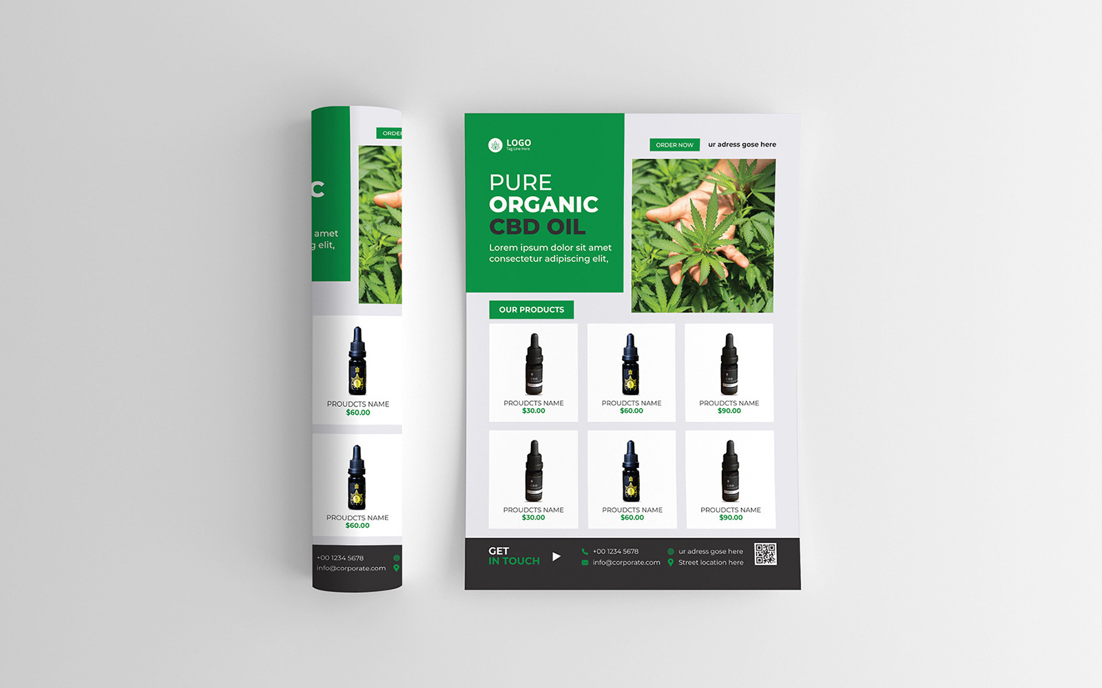 Hemp Cbd Product Sale Flyer Poster Design - TemplateMonster