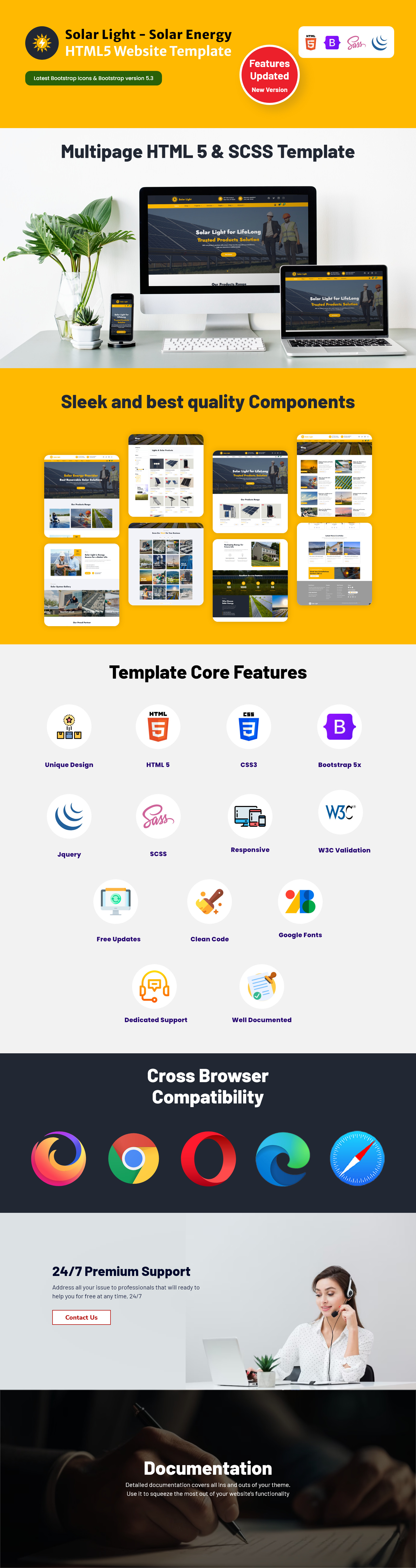 Solar Light Solar Energy Html5 Website Template