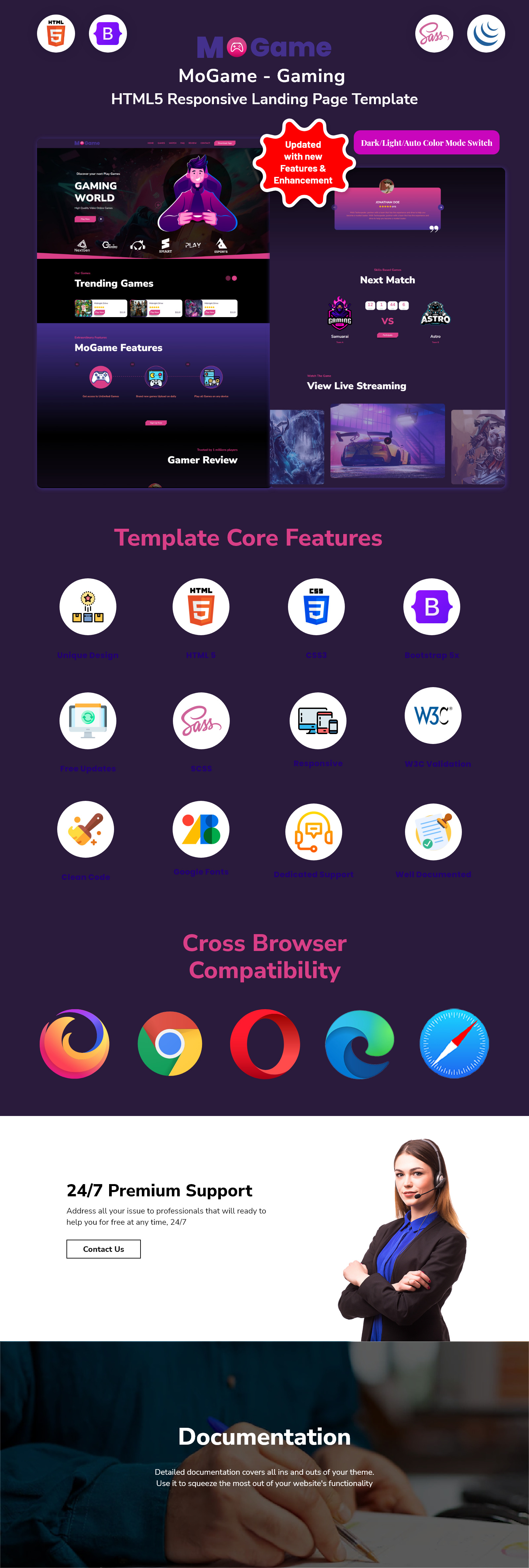 MoGame - Gaming HTML5 Responsive Landing Page Template