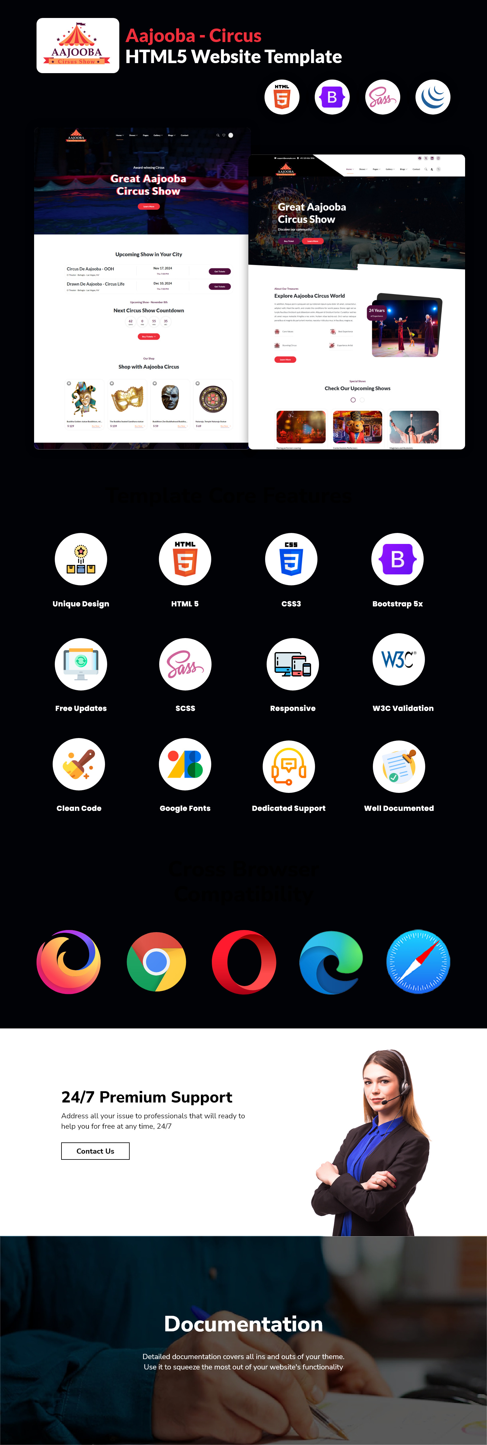 Aajooba - Circus HTML5 Website Template - TemplateMonster