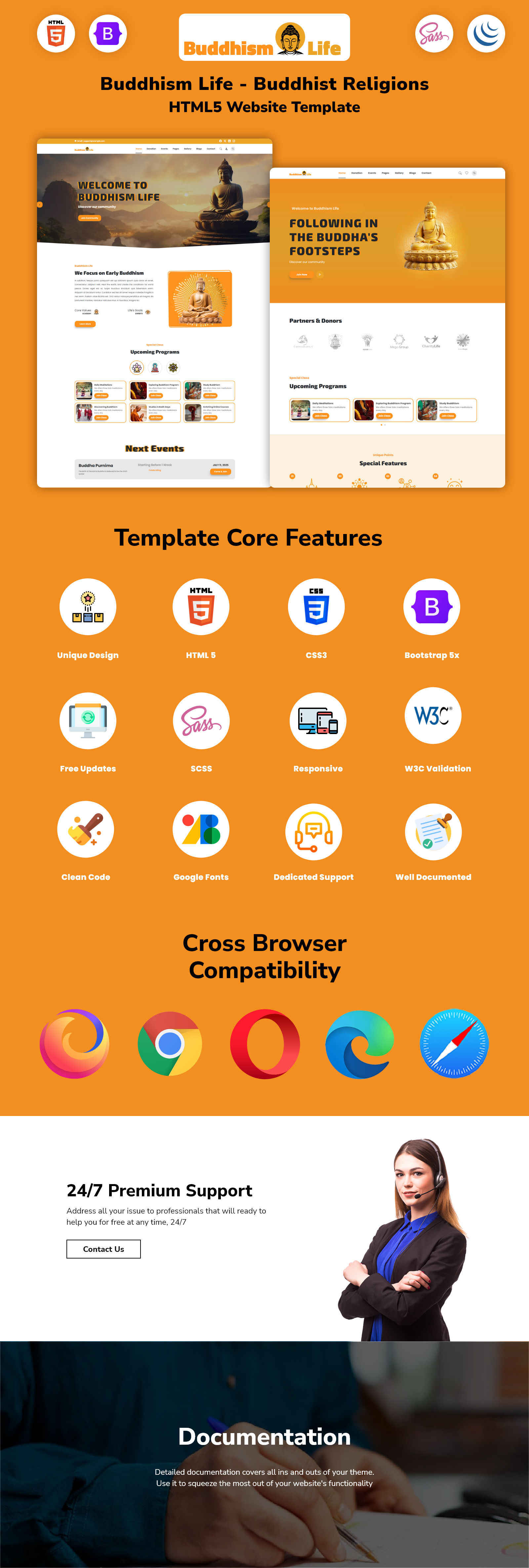 Buddhism Life - Buddhist Religions HTML5 Website Template