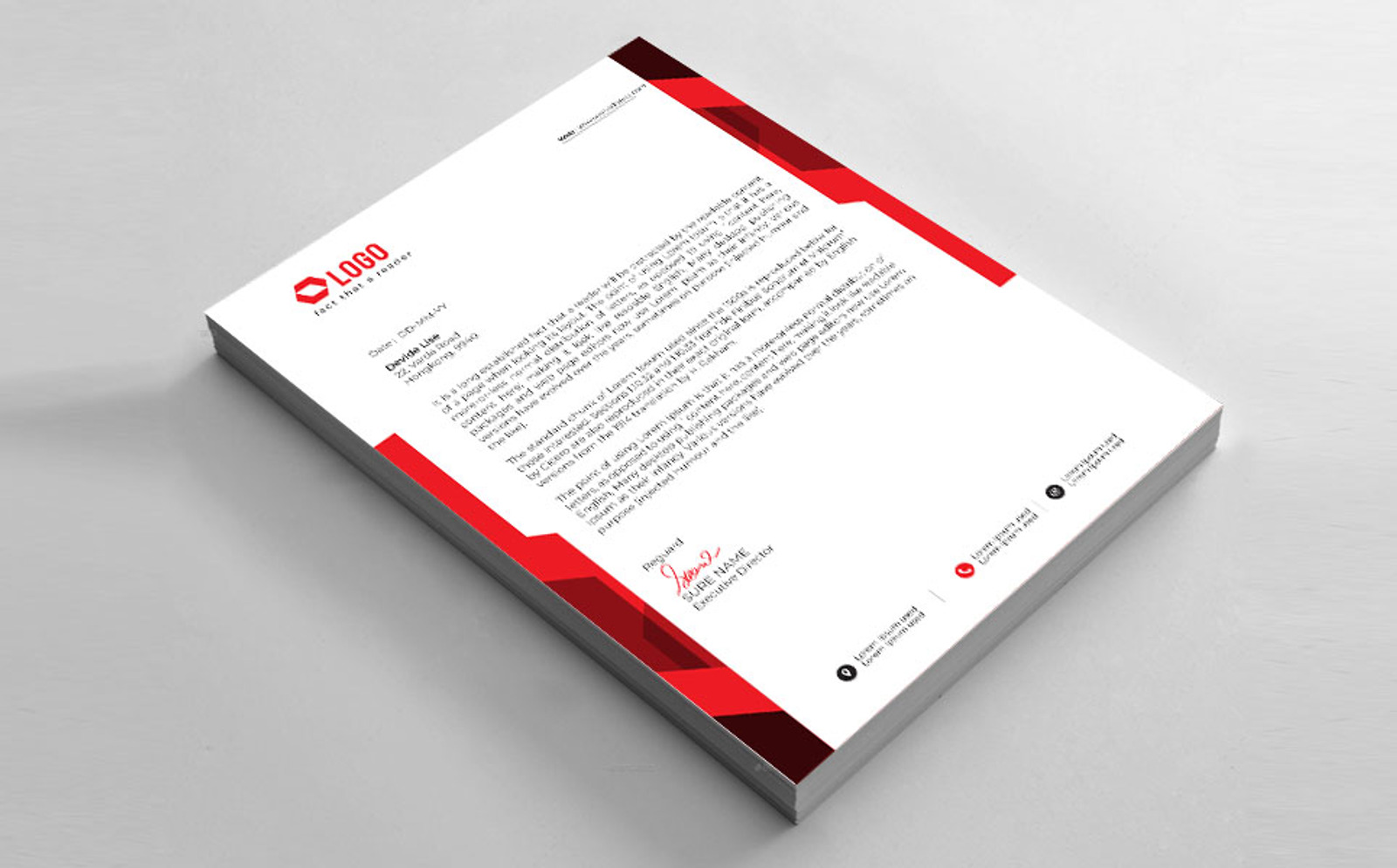 Corporate Office Letterhead Design Template for Your Business Service