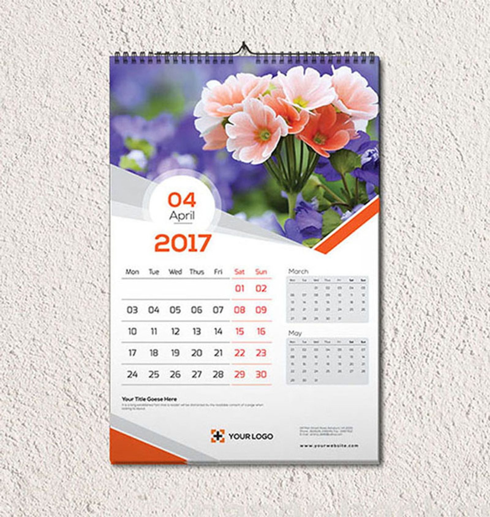 Creative Wall Calendar Template #279193 - TemplateMonster