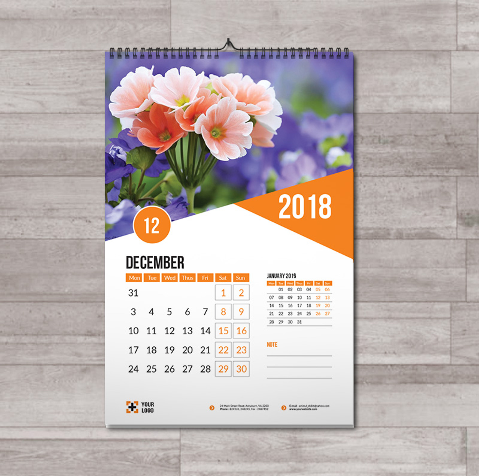 Corporate Wall Calendar Template #279194 - TemplateMonster