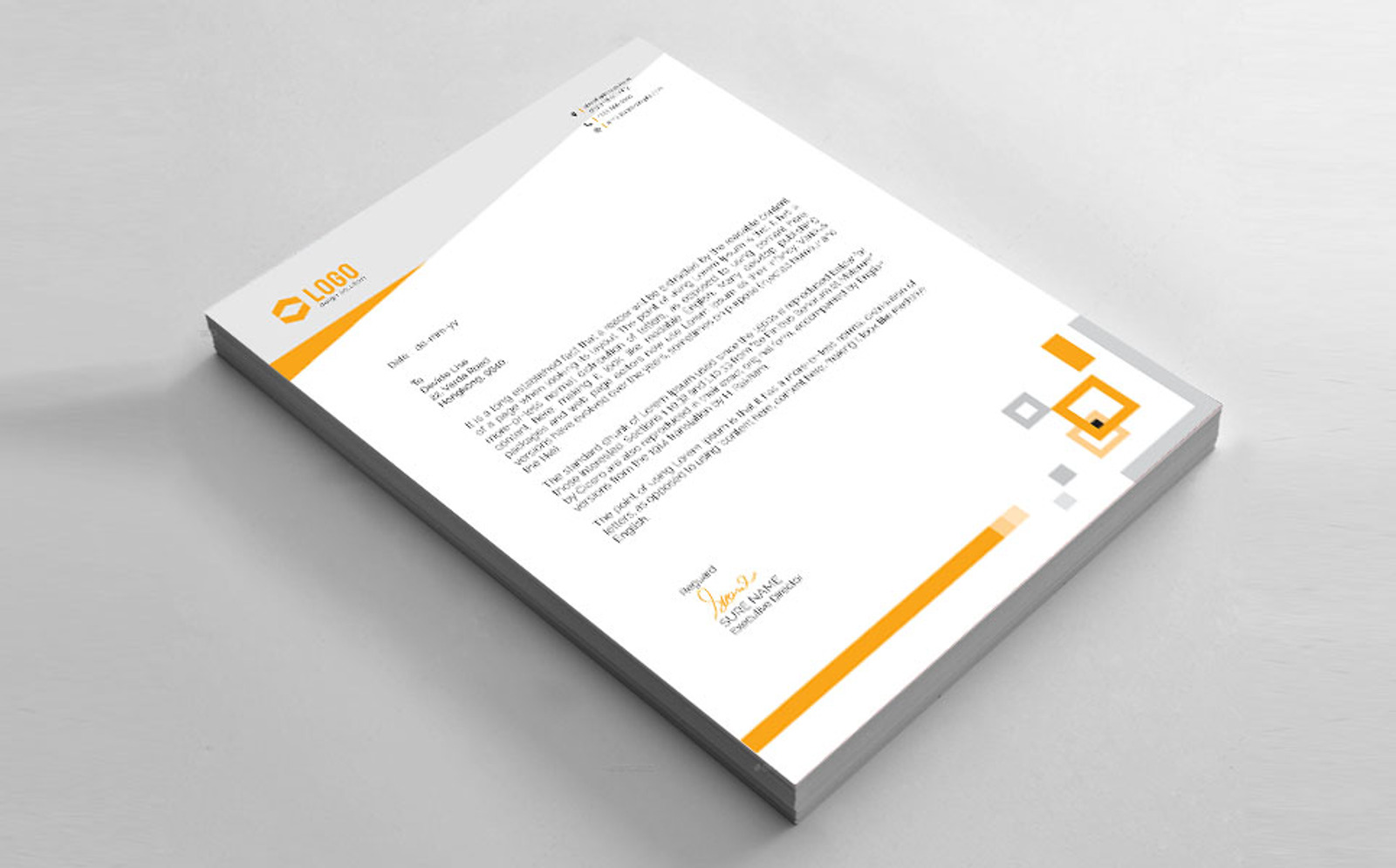 Corporate Office Letterhead Design Template for Your Business Service