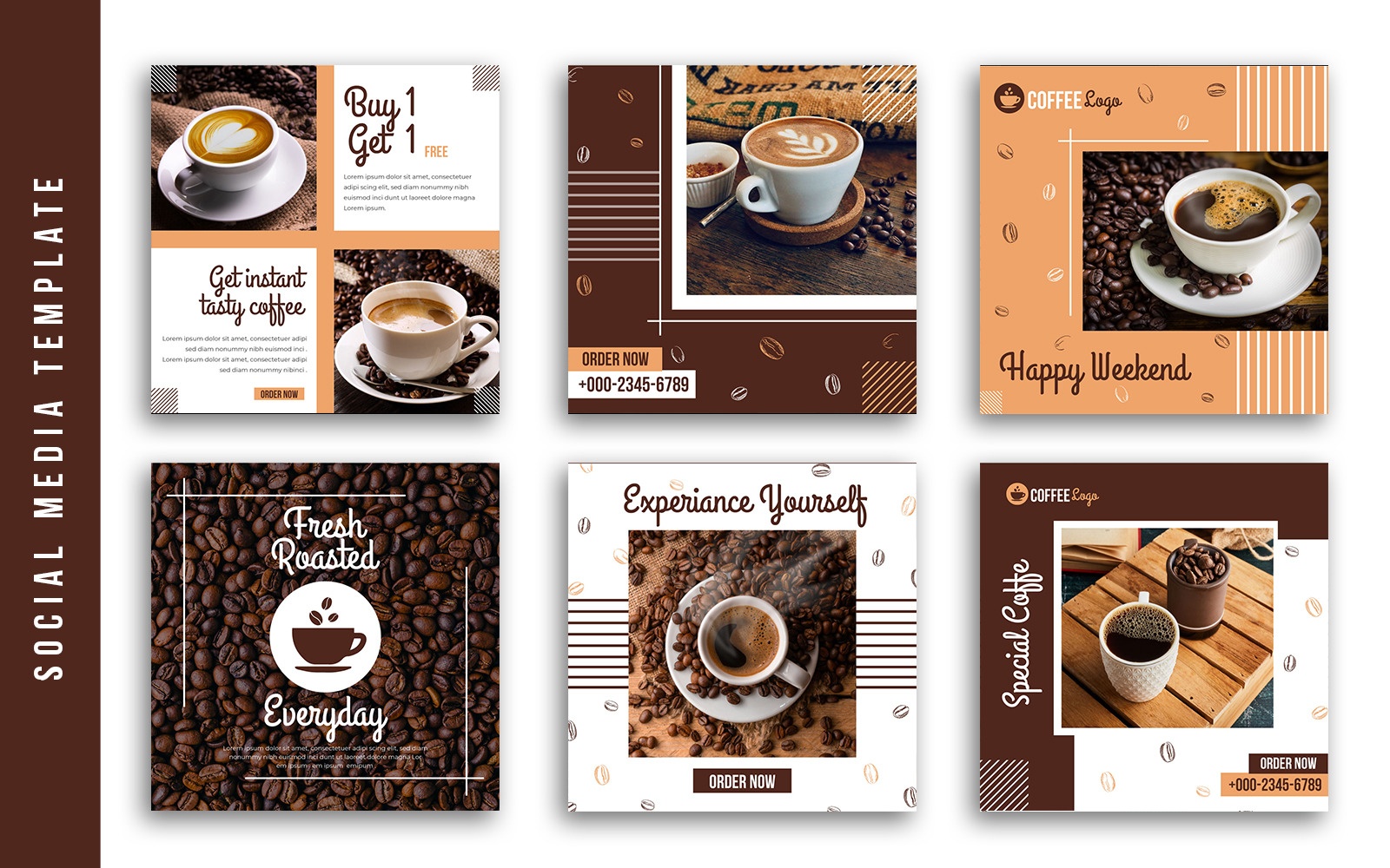 Restaurant And Cafe social media post template et