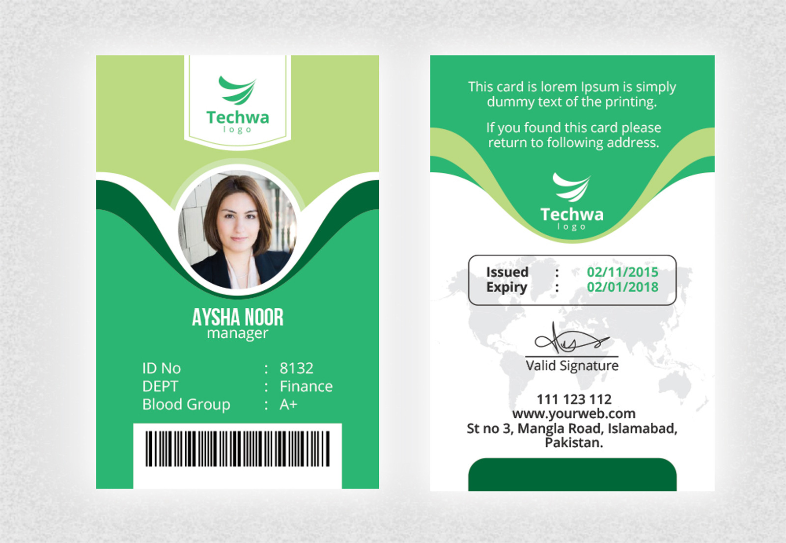 Multipurpose Office ID Card Template - TemplateMonster