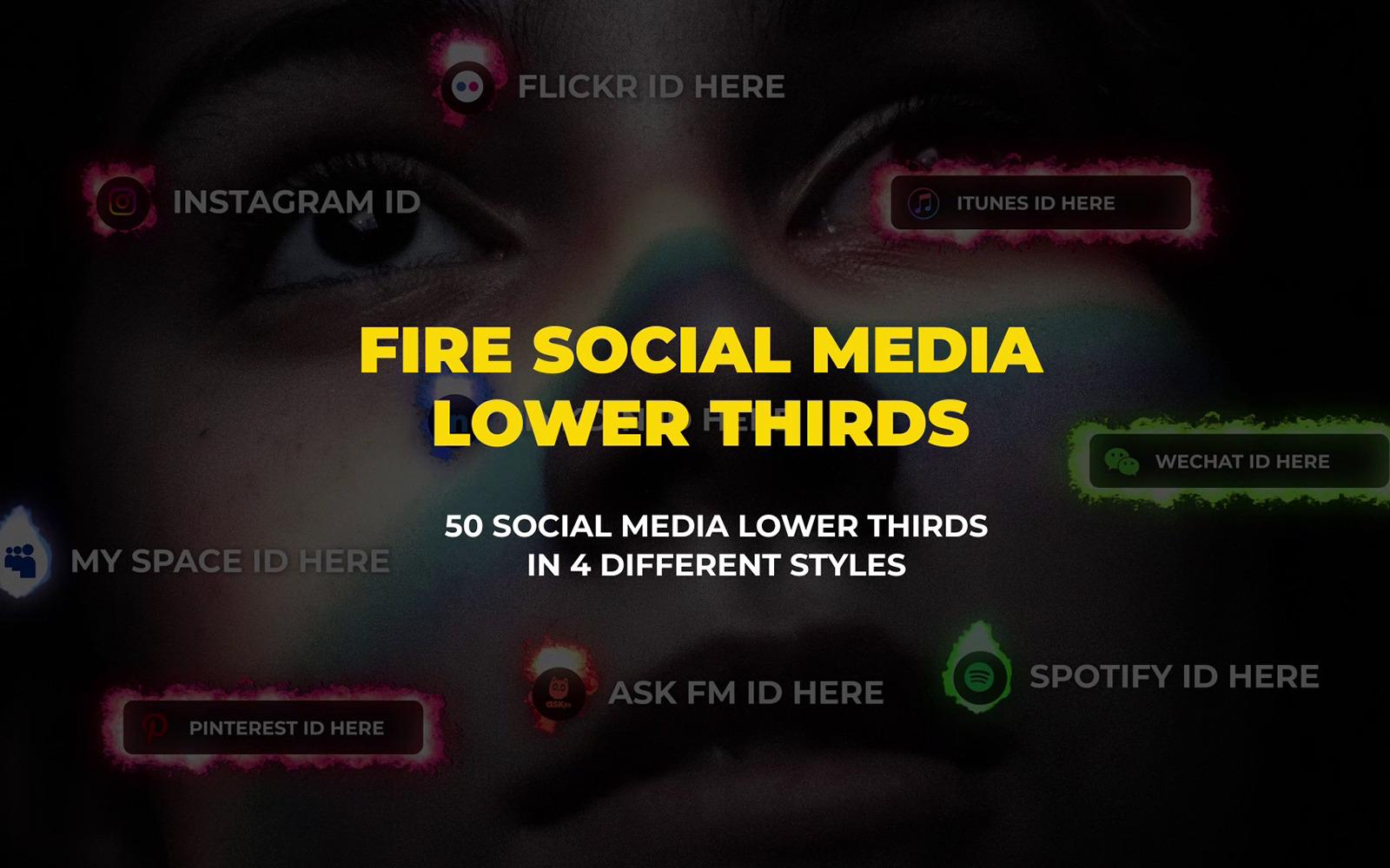 Fire Social Media Lower Thirds Motion Graphics template