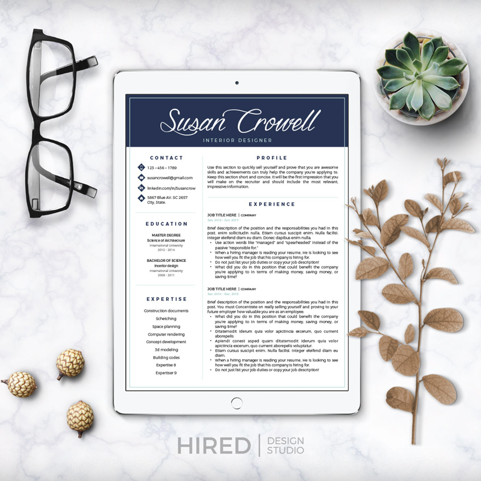 SUSAN - 2 & 3 Page Modern Resume Template with Cover, References Page ...
