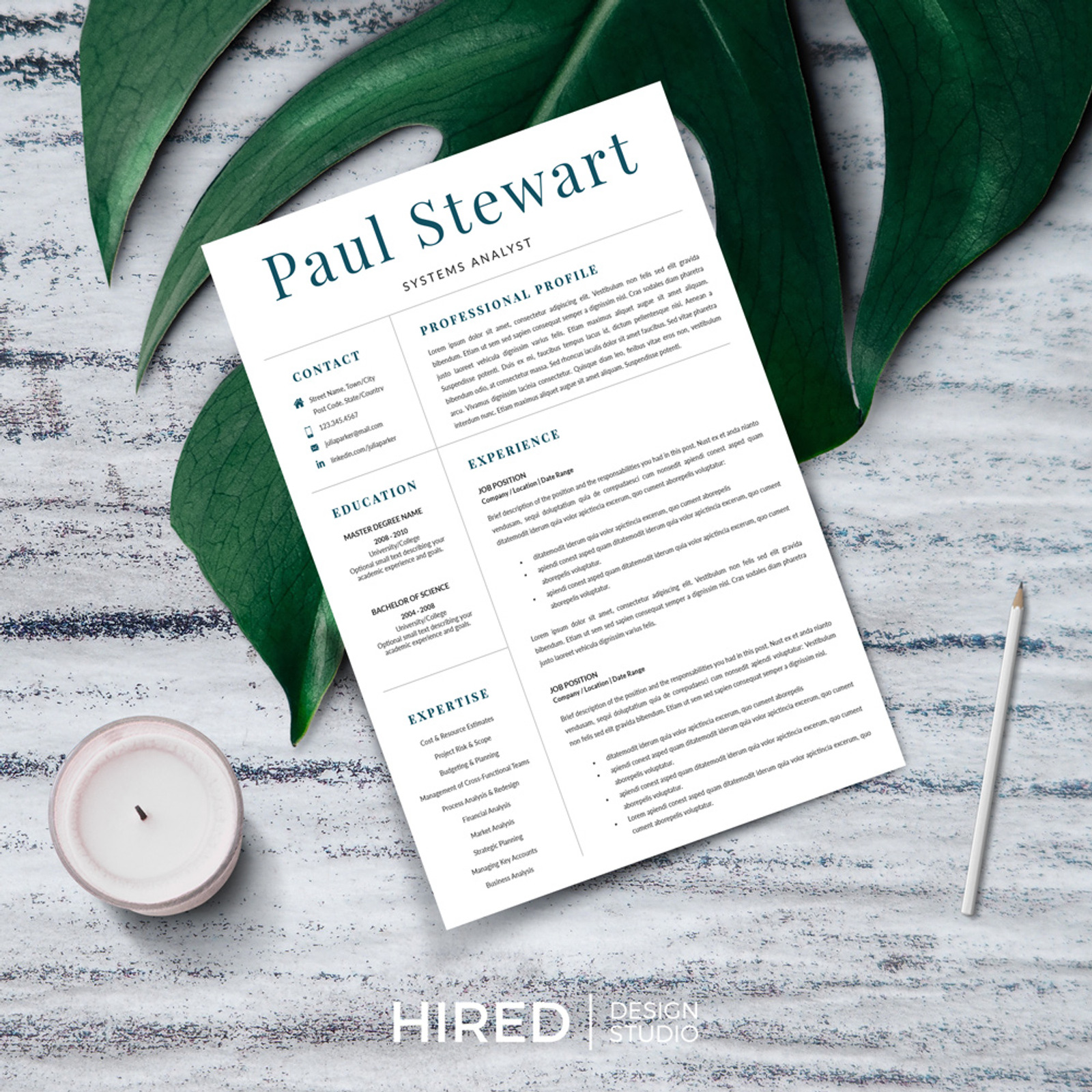 PAUL - Professional Resume for Word and Pages. CV with Cover Letter ...