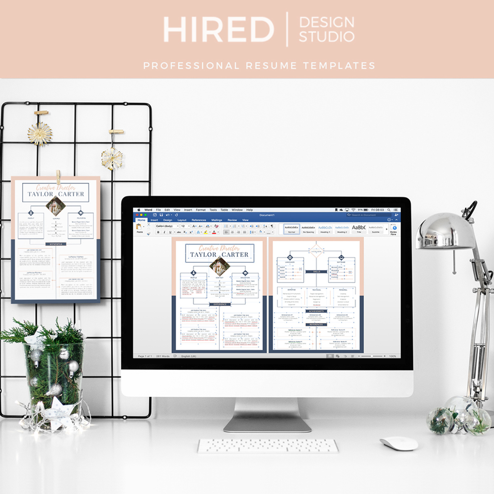 TAYLOR - Creative Curriculum Vitae. Fantastic and Modern CV, Cover ...