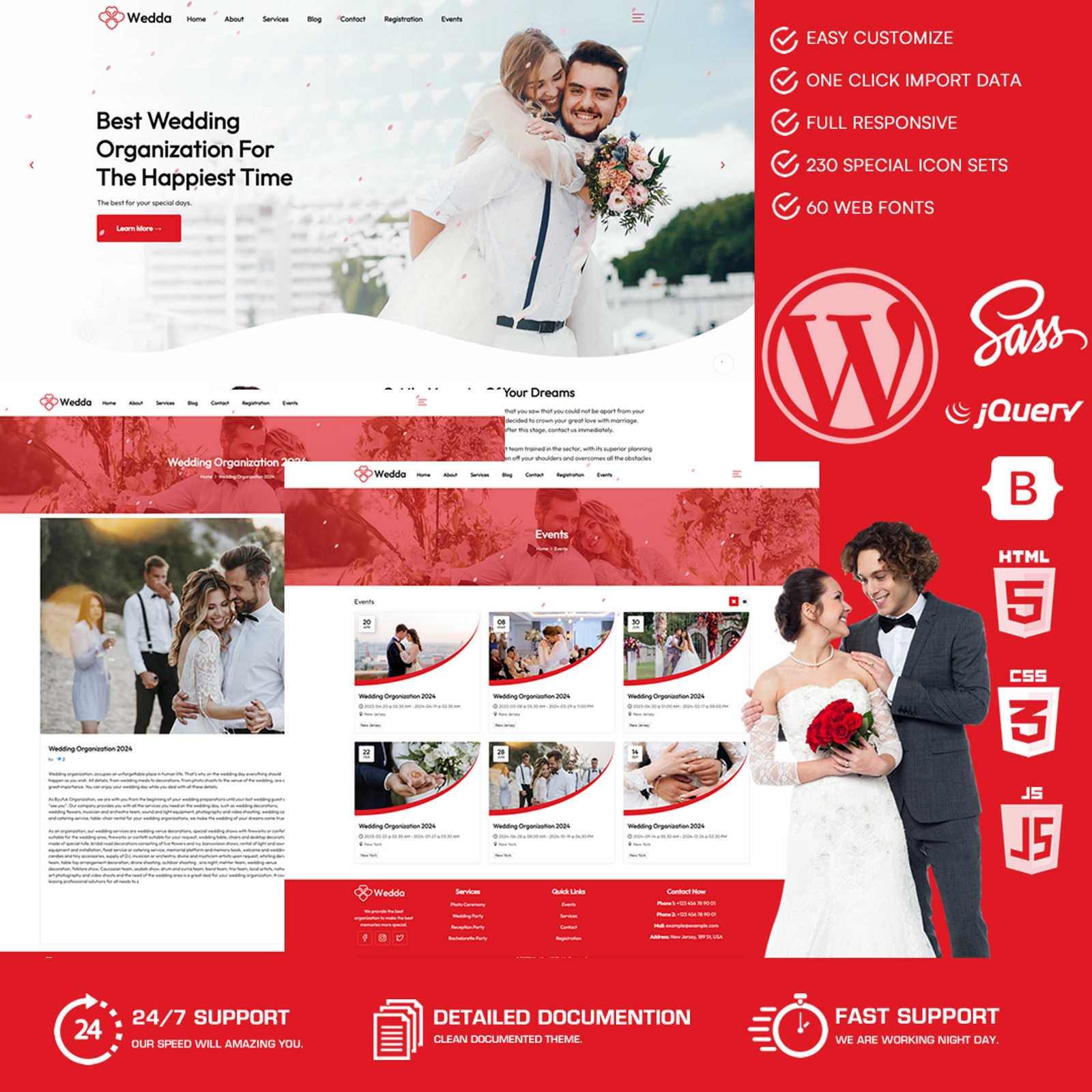 Wedda - Wedding Planner WordPress Theme - TemplateMonster