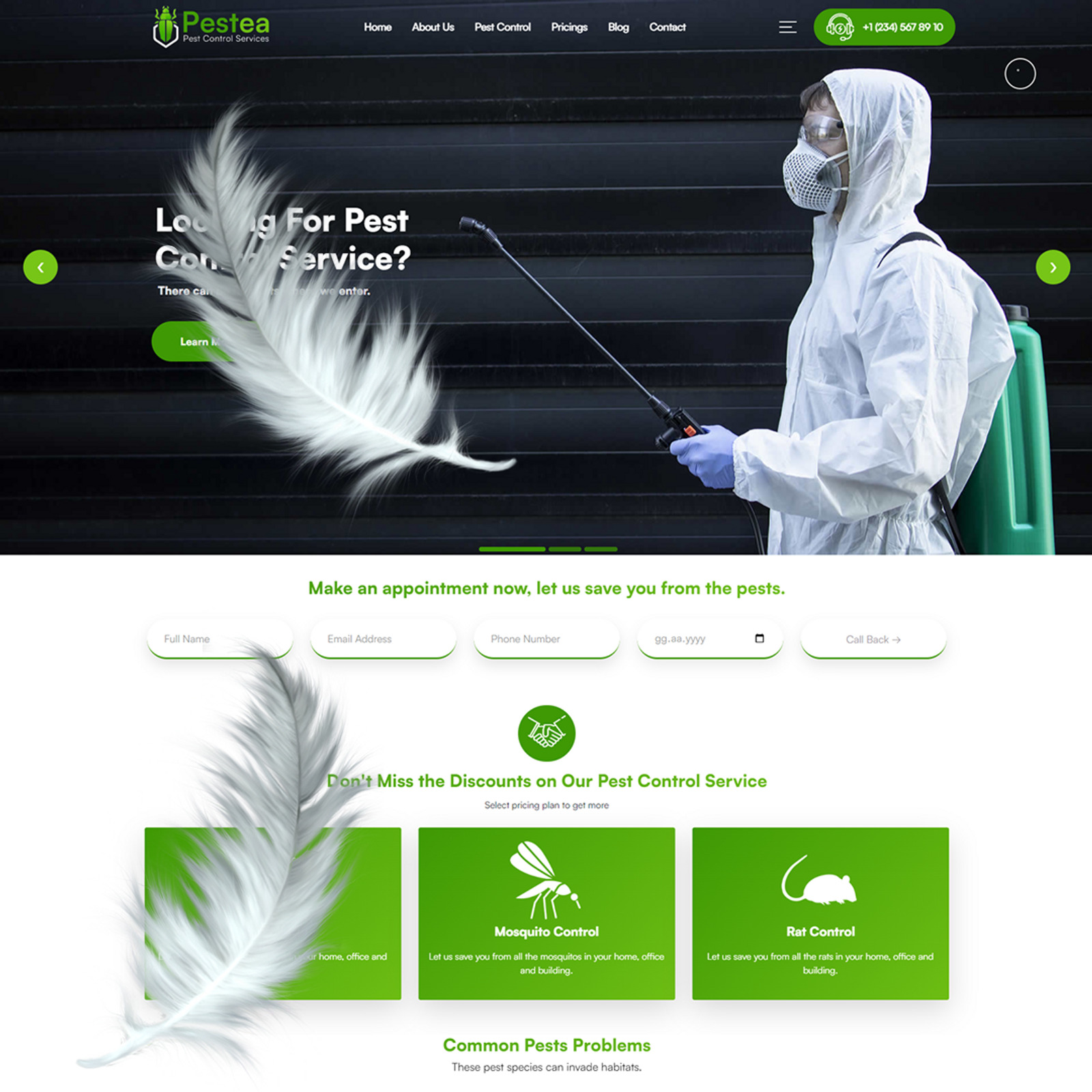 Pestea - Pest Control WordPress Theme - TemplateMonster