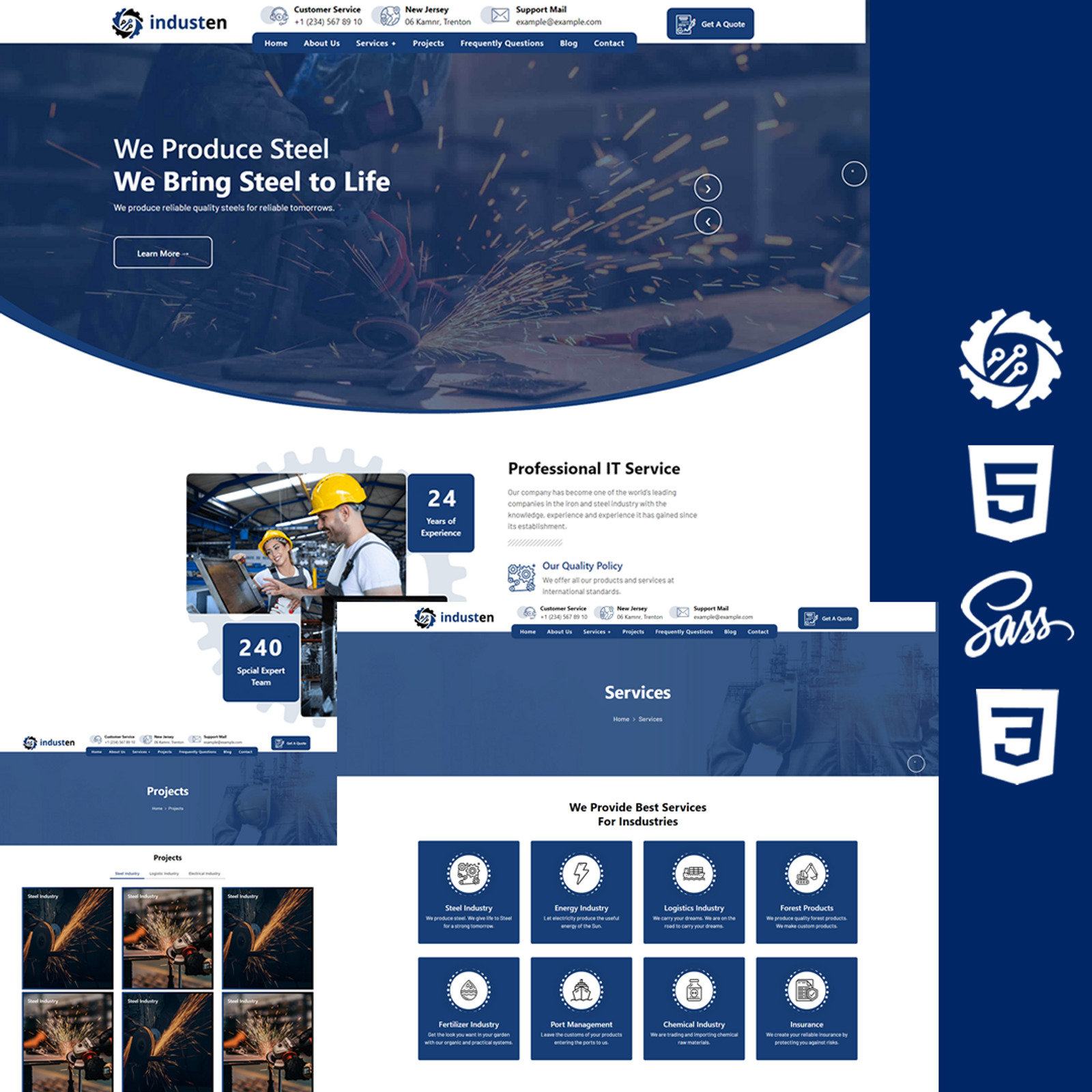 Industen - Industrial Company Html5 Css3 Theme Website Template