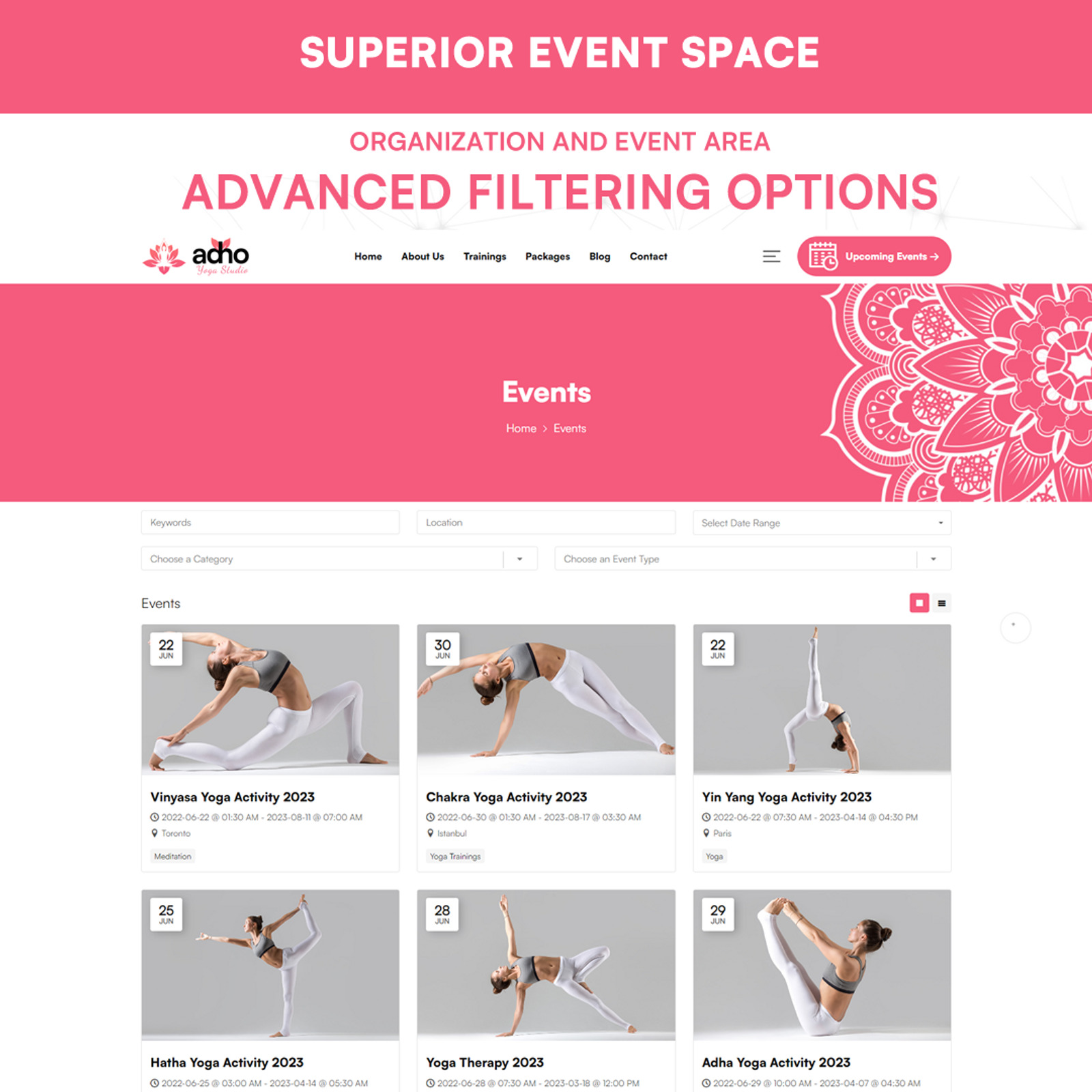 Adho - Yoga Studio WordPress Theme #267838 - TemplateMonster