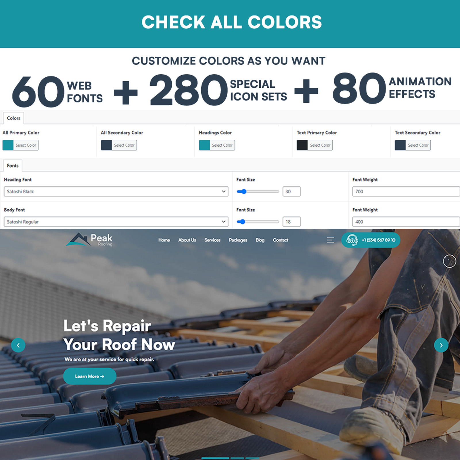 Peak - Roofing Company WordPress Theme - TemplateMonster