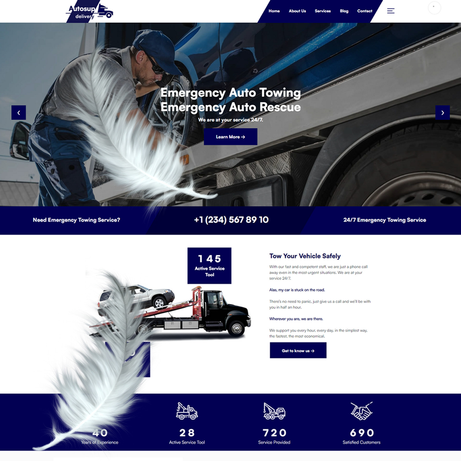 Autosup - Emergency Auto Towing & Roadside Assistance WordPress Theme