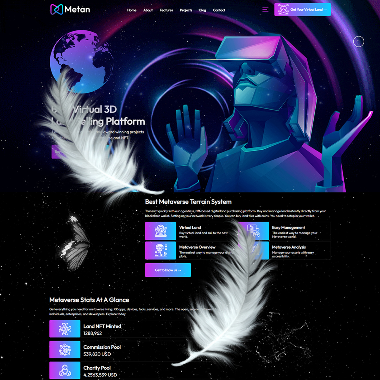 Metan - Metaverse WordPress Theme #297325 - TemplateMonster