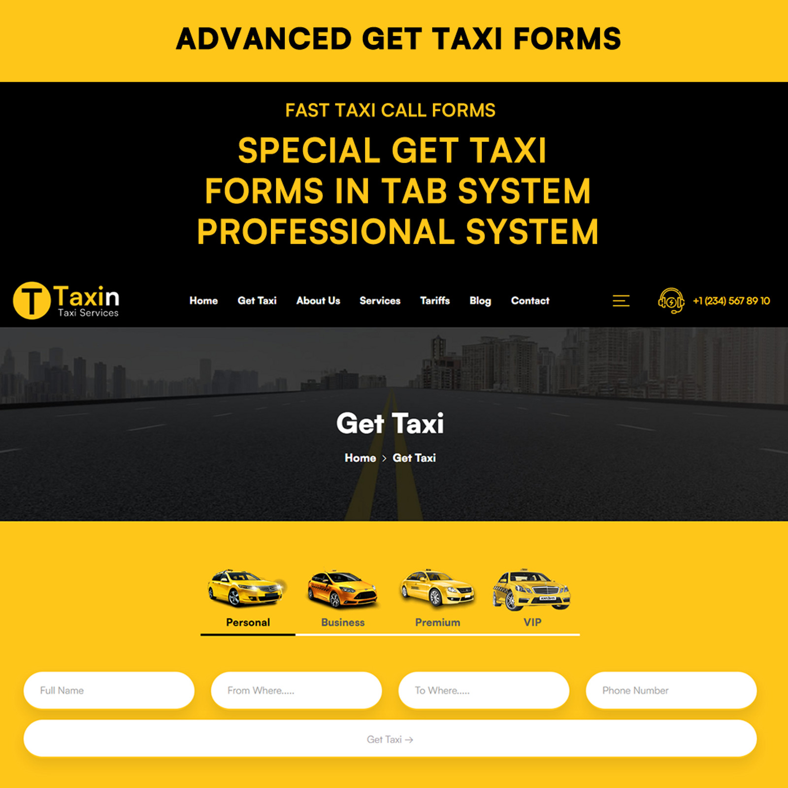 Taxin - Taxi Services WordPress Theme - TemplateMonster