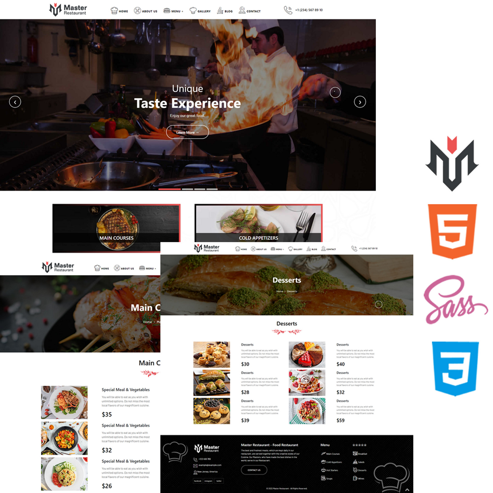 Master Restaurant - Food & Restaurant Html5 Css3 Theme Website Template