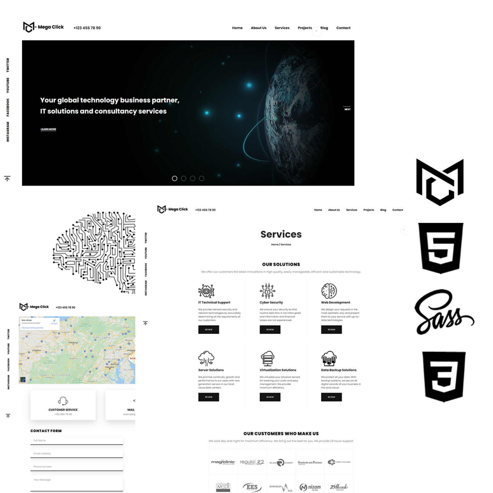 Mega Click Html5 Css3 Theme Website Template