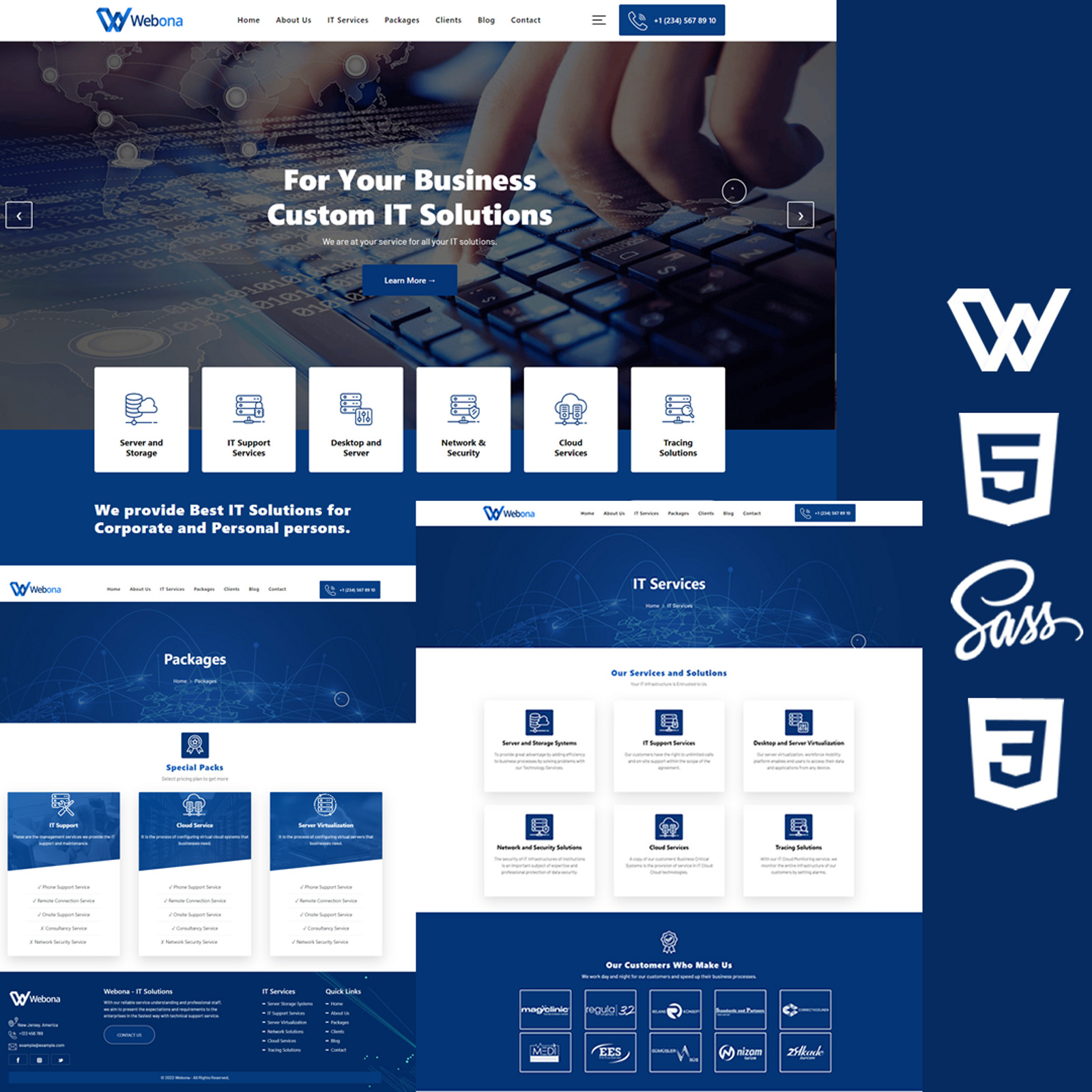 Webona - IT Solutions Html5 Css3 Theme Website Template