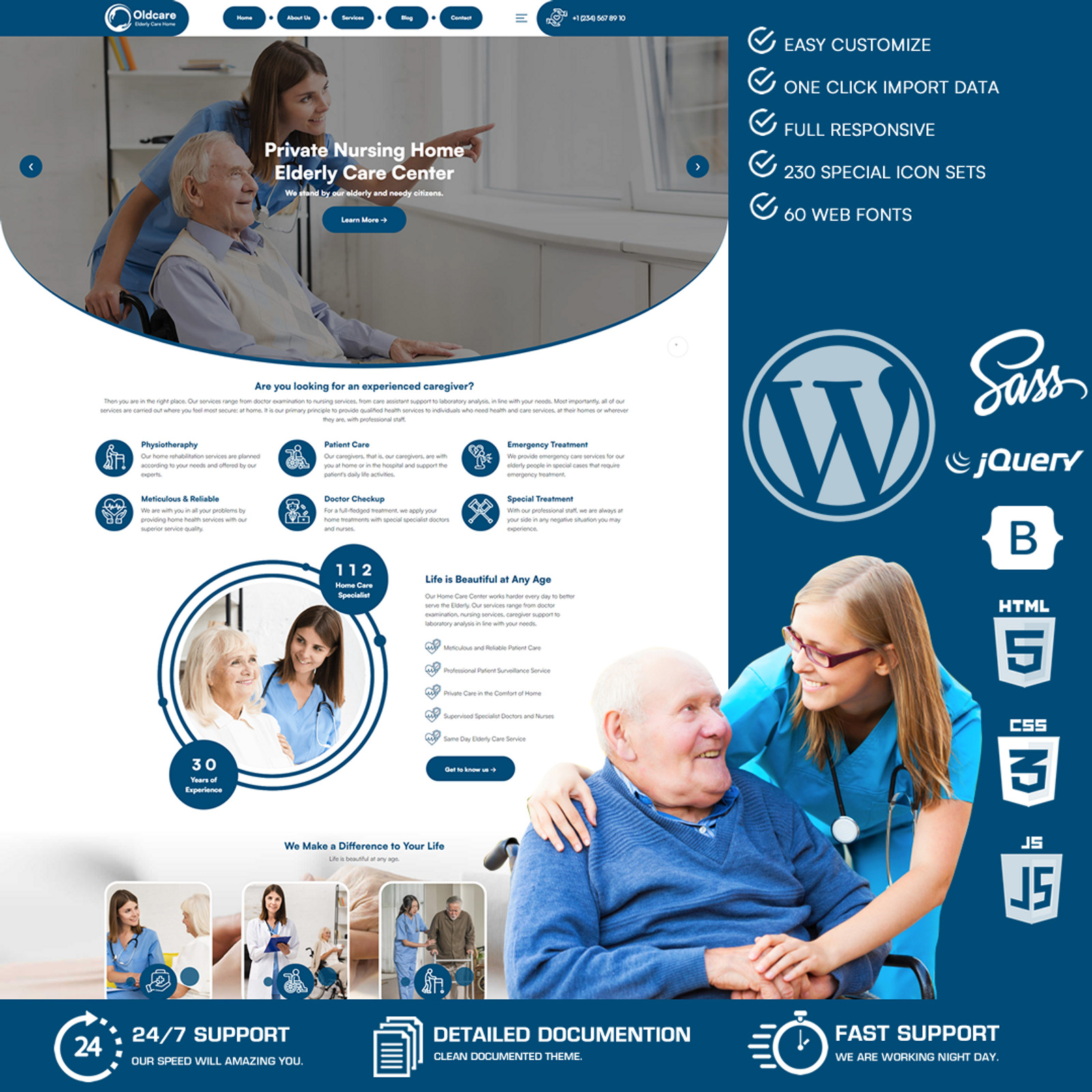 Oldcare - Elderly Care & Nursing Home WordPress Theme