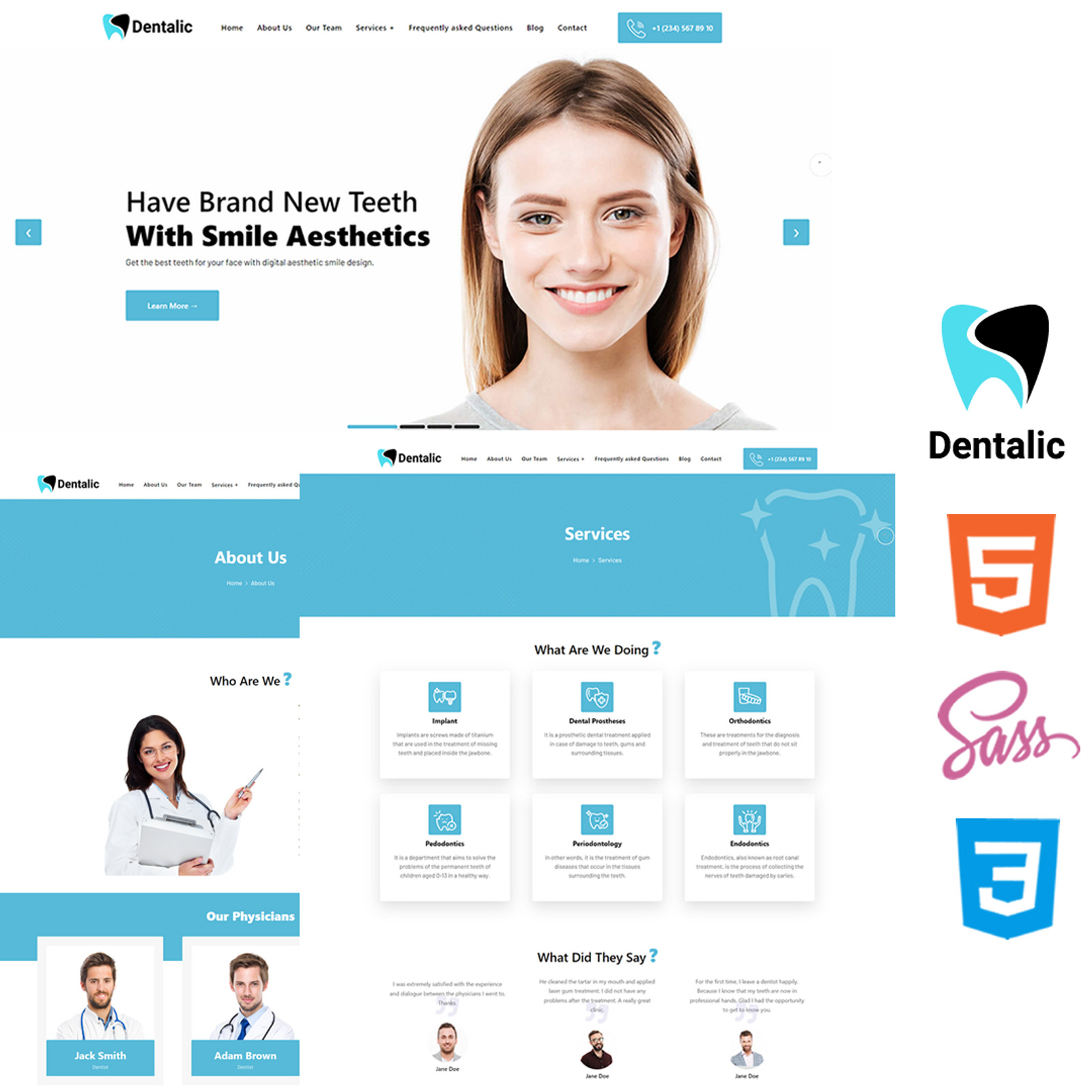 Dentalic - Dental Esthetics & Dental Clinic Html5 Css3 Theme Website ...