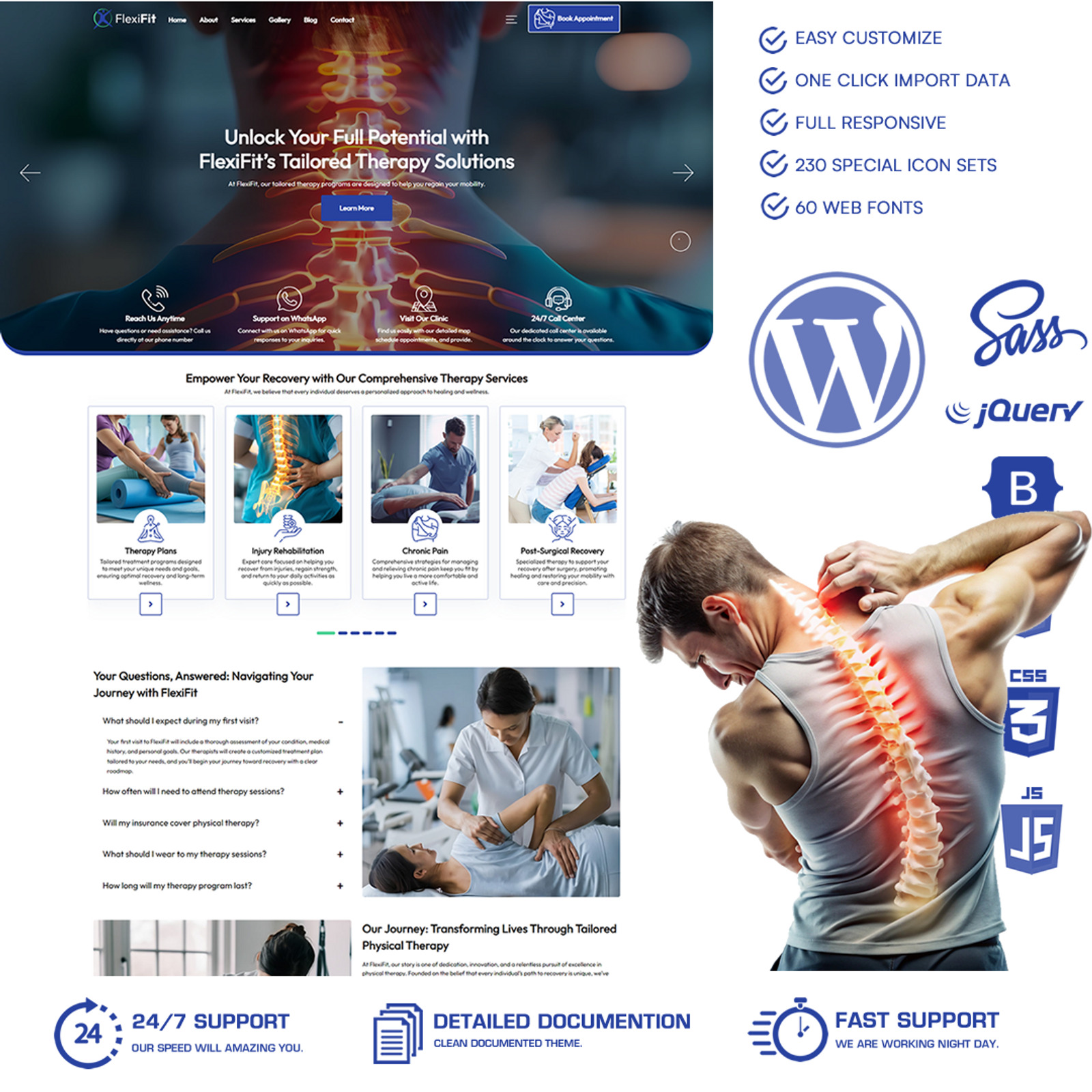 FlexiFit - Physiotherapy WordPress Theme - TemplateMonster